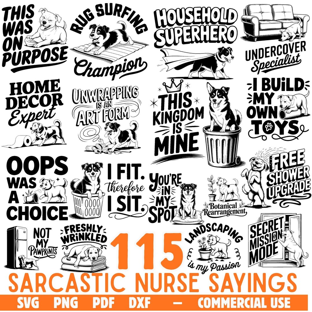 Naughty Dog Sayings Svg Png Pdf & Dxf Bundle for Funny Pet Shirts and Instant Downloads - Etsy