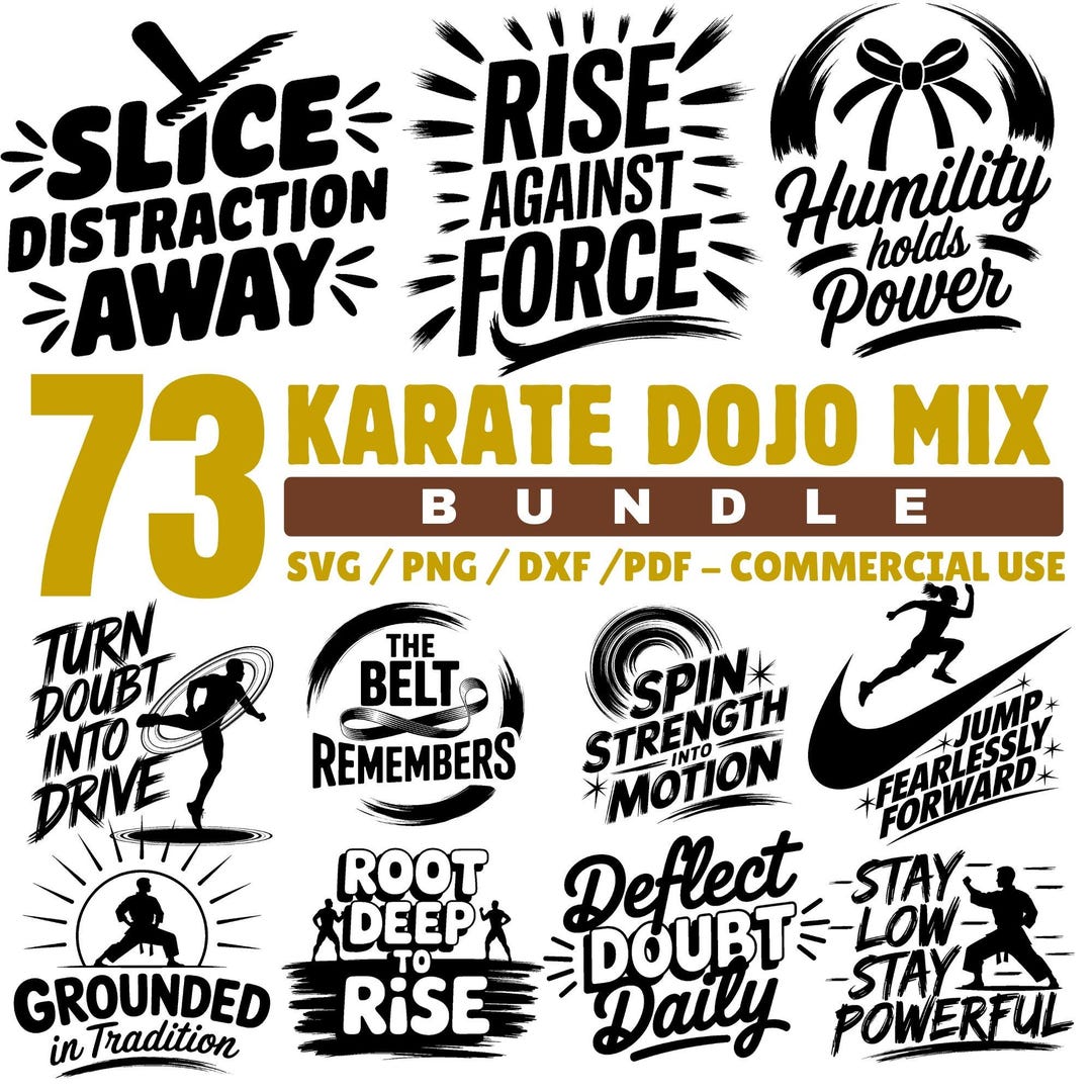 Karate Dojo Mix Svg Png Pdf & Dxf Bundle for Martial Arts Crafts ...