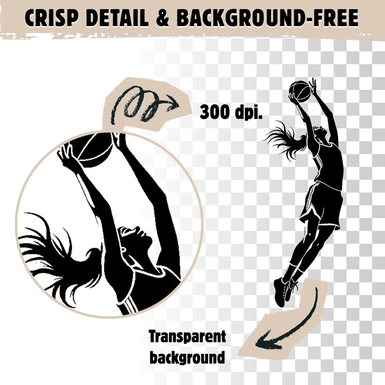 Female Basketball Player Rebounding Svg Png Pdf & Dxf Bundle for Cricut ...