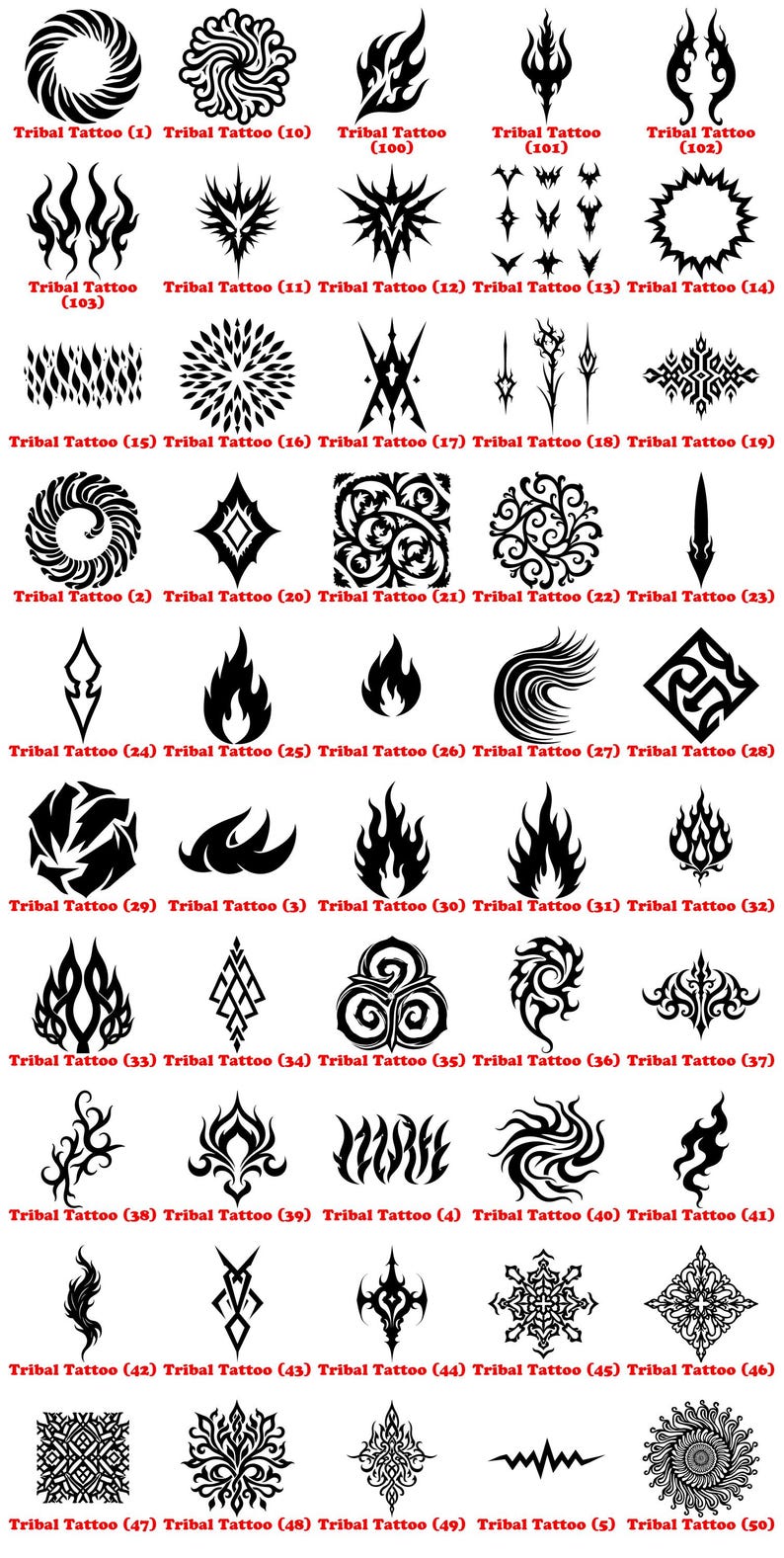 Tribal Tattoo Filler Patterns Svg Png Pdf & Dxf Bundle for Vinyl ...