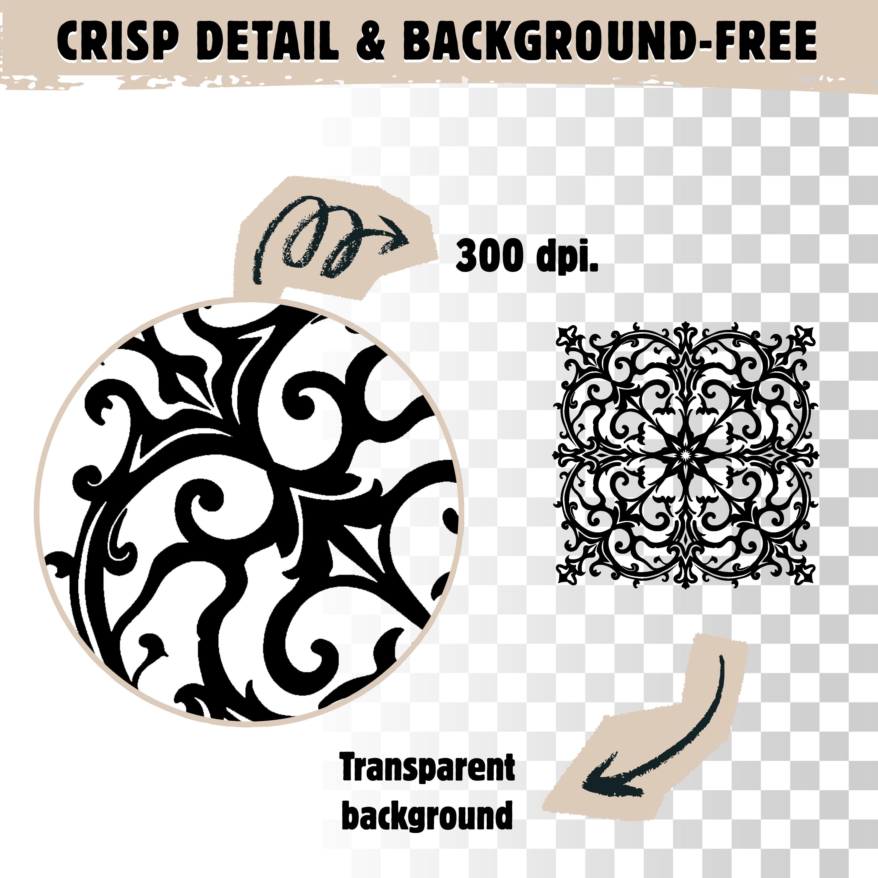 Laser Engrave Files Gothic Filigree Seamless Patterns Svg Png Pdf & Dxf ...
