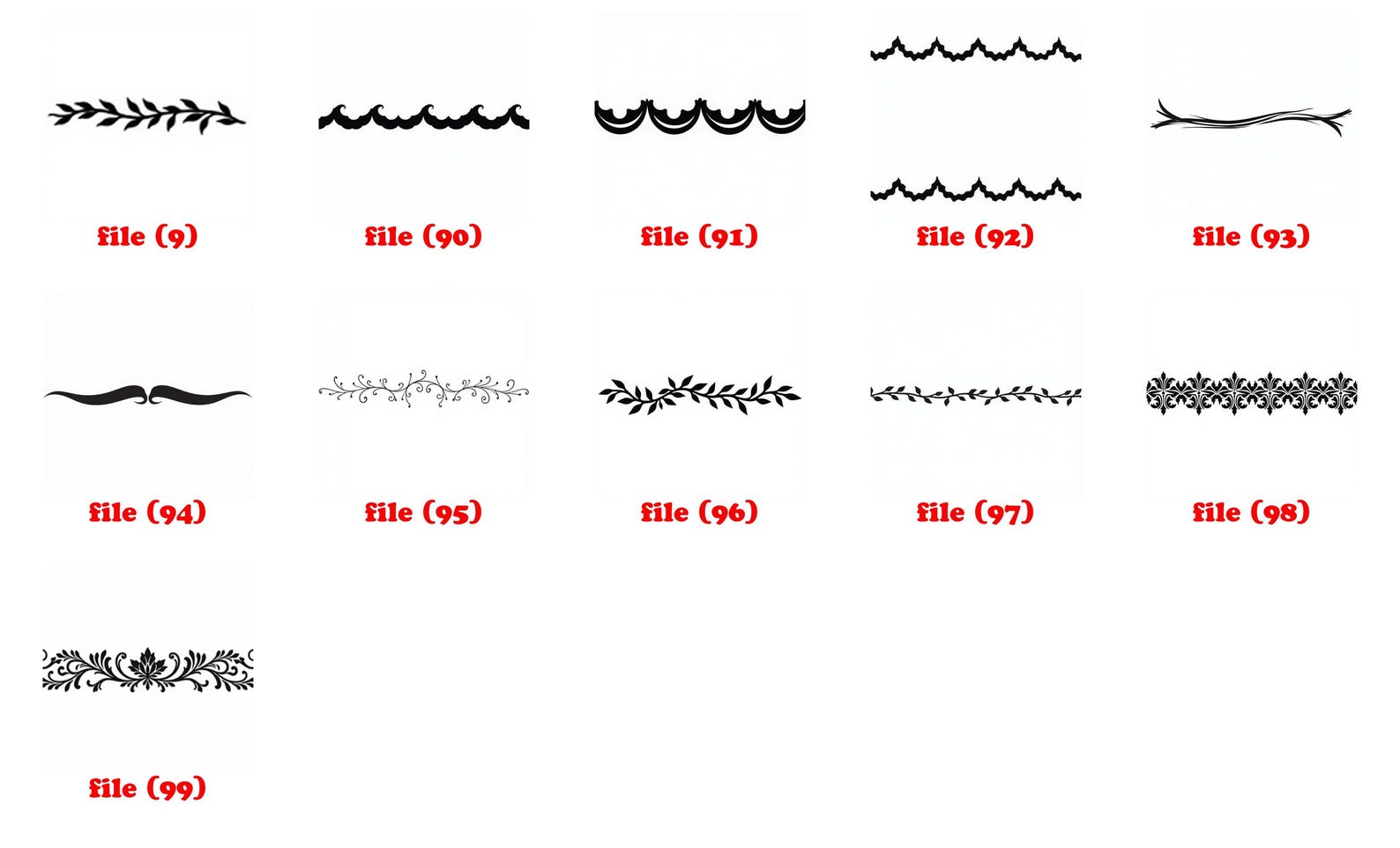 Laser Engrave Files Repeat Border Line-art Svg Png Pdf & Dxf Bundle ...