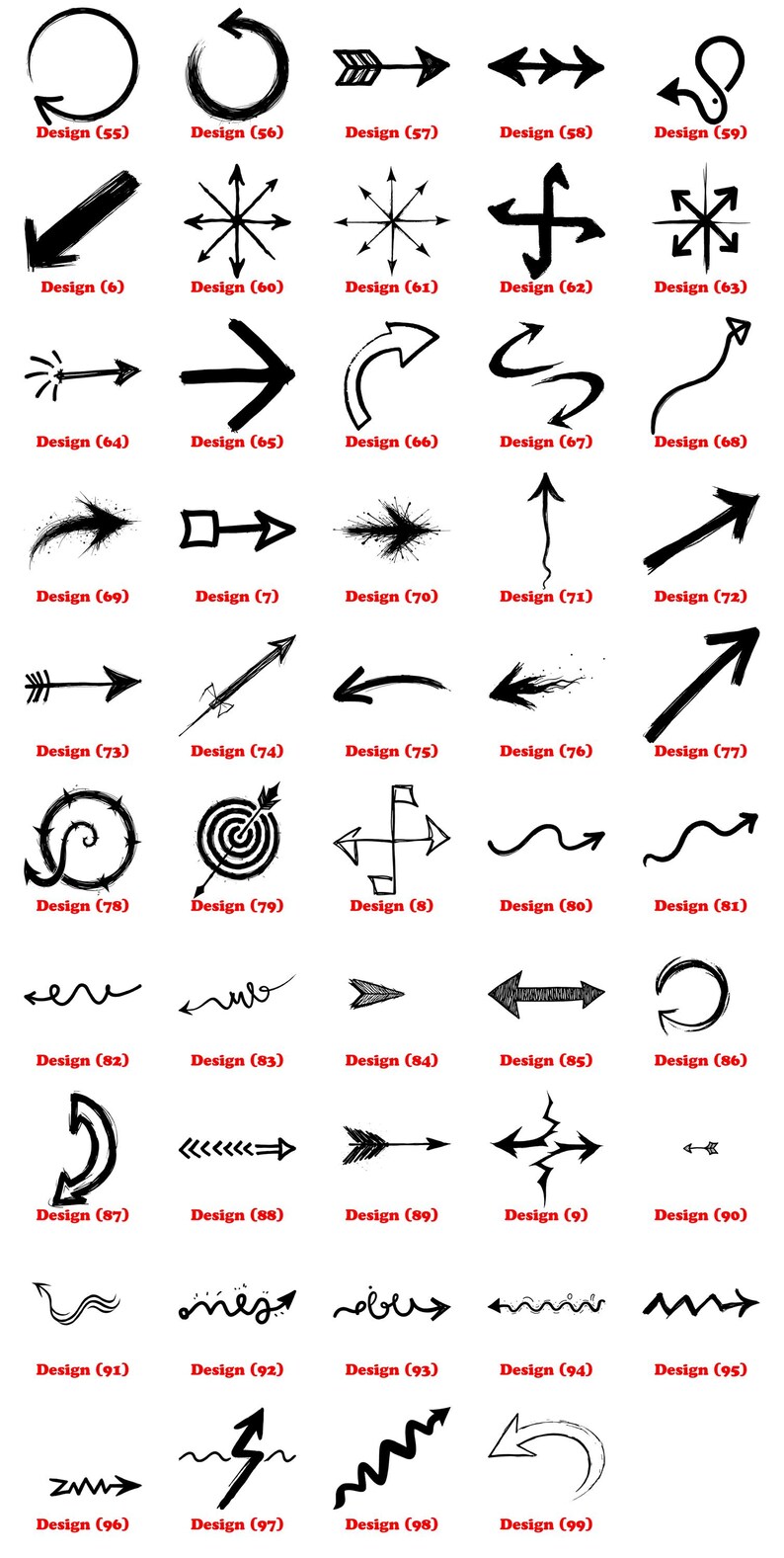 Doodle Arrows Clipart Bundle, Hand-drawn Design (svg, Png, Pdf, Dxf) - Etsy