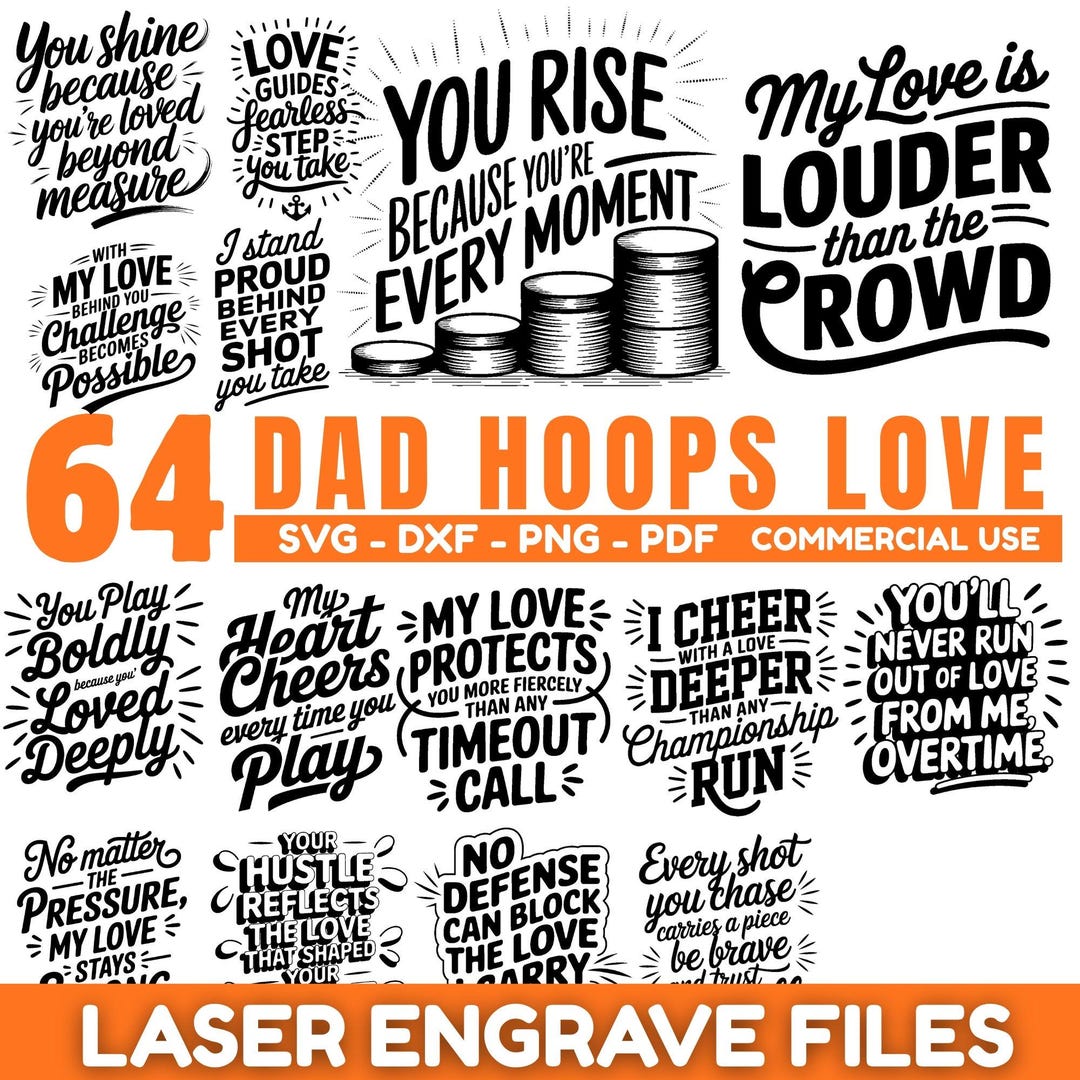 Dad Hoops Love SVG Bundle: Laser Engrave Files (digital Download - Etsy