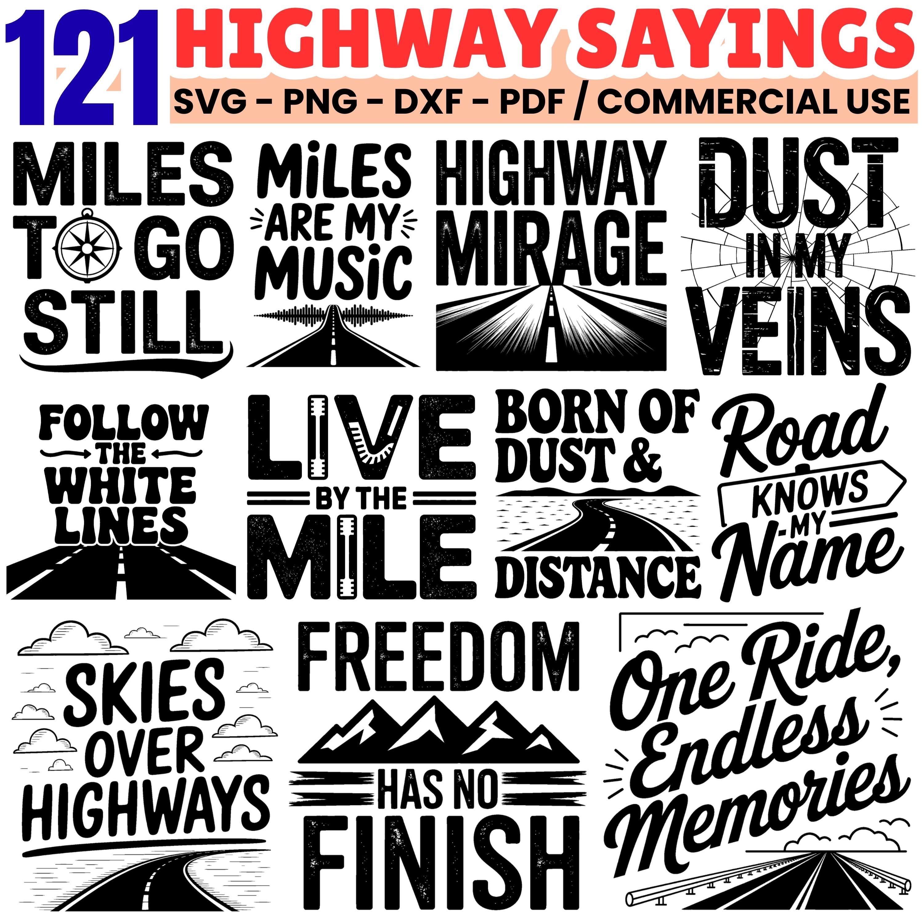 Highway Sayings SVG Bundle, Road Trip Crafts (digital Download) - Etsy