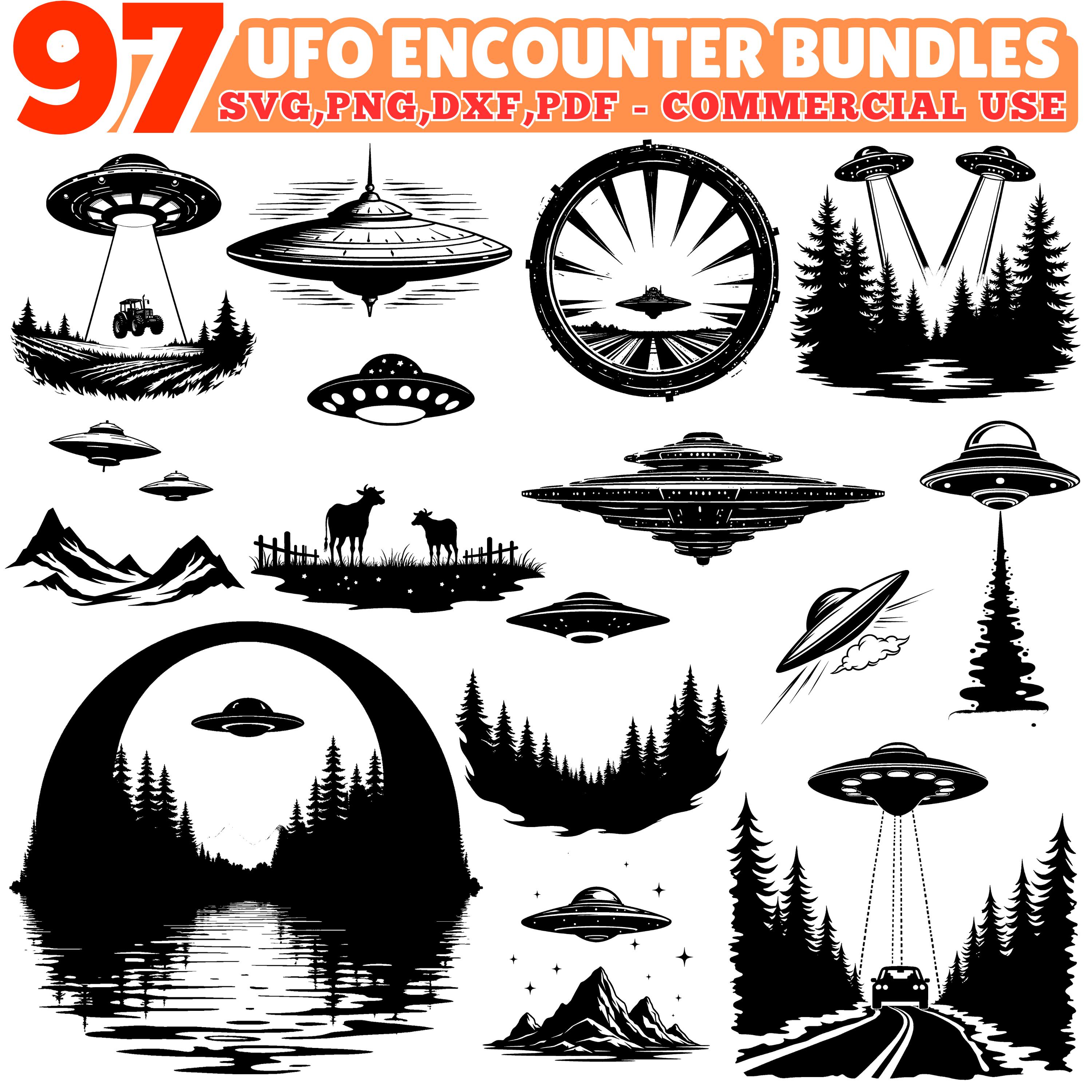 UFO Encounter SVG Bundle, Alien Abduction Scenes (digital Files) - Etsy UK