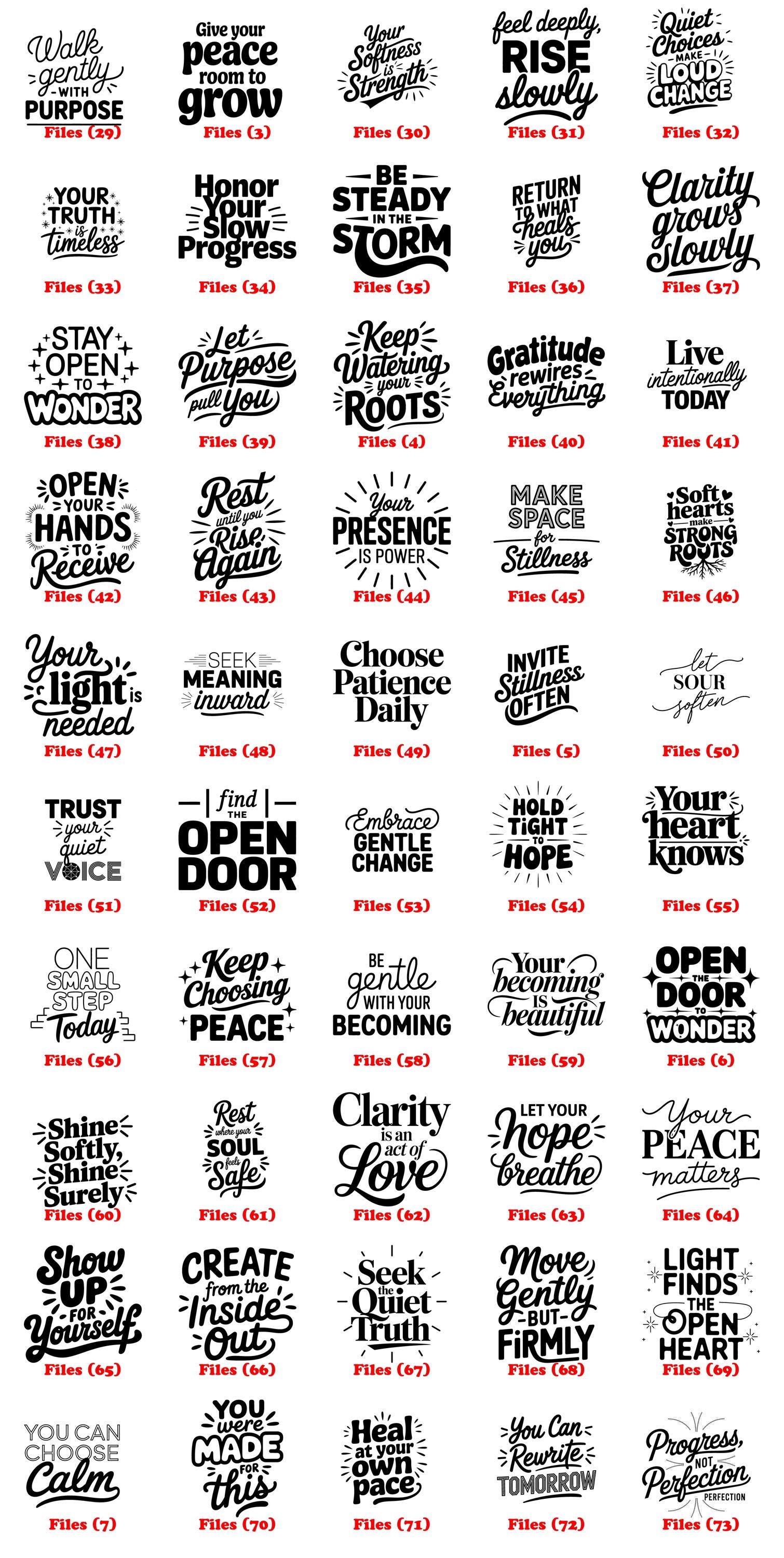 Inspirational Sayings Svg Png Pdf & Dxf Bundle for DIY Crafts Instant ...