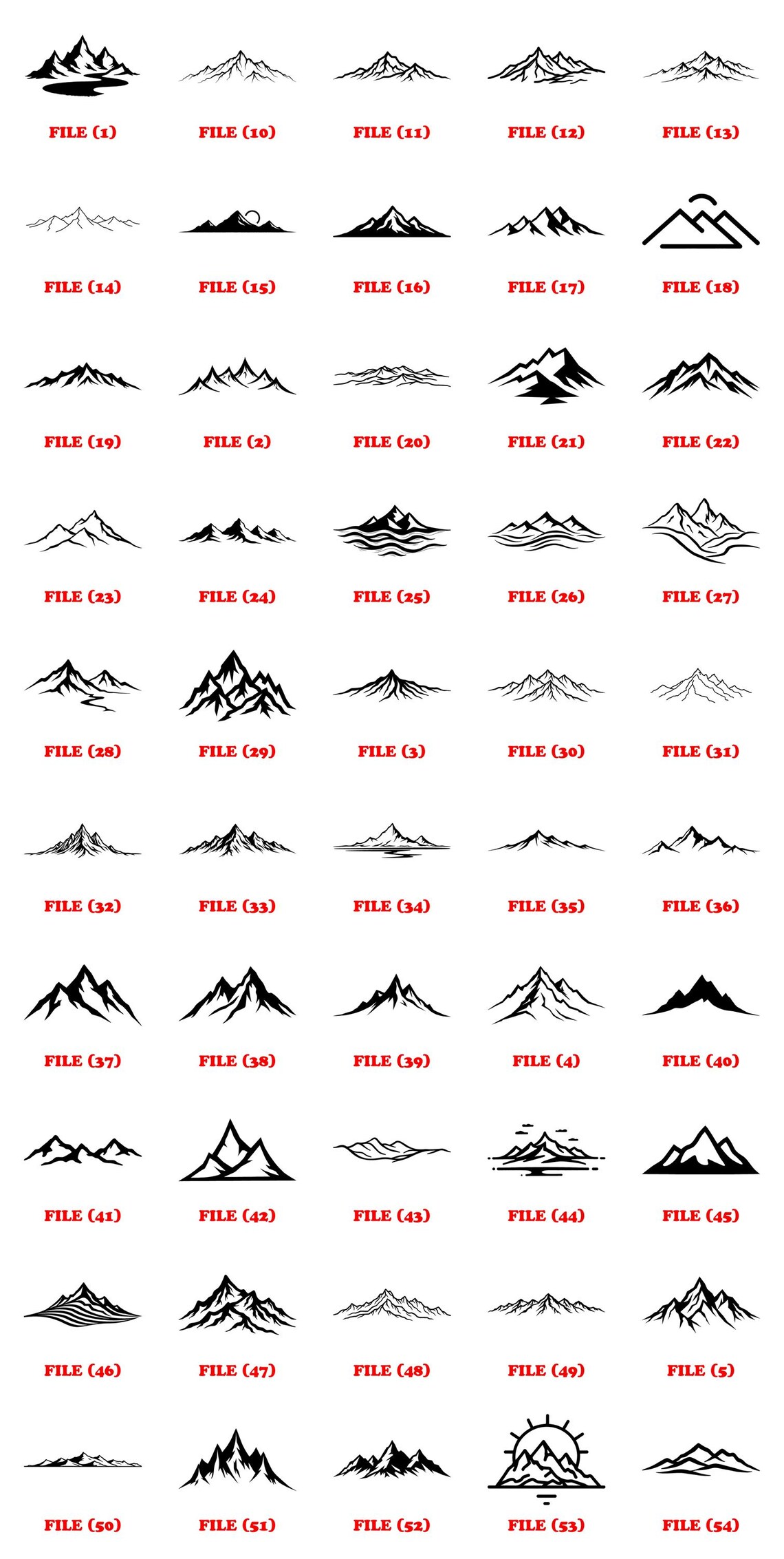 Mountain Line Art SVG & PNG Bundle – Laser Engrave Files - Etsy