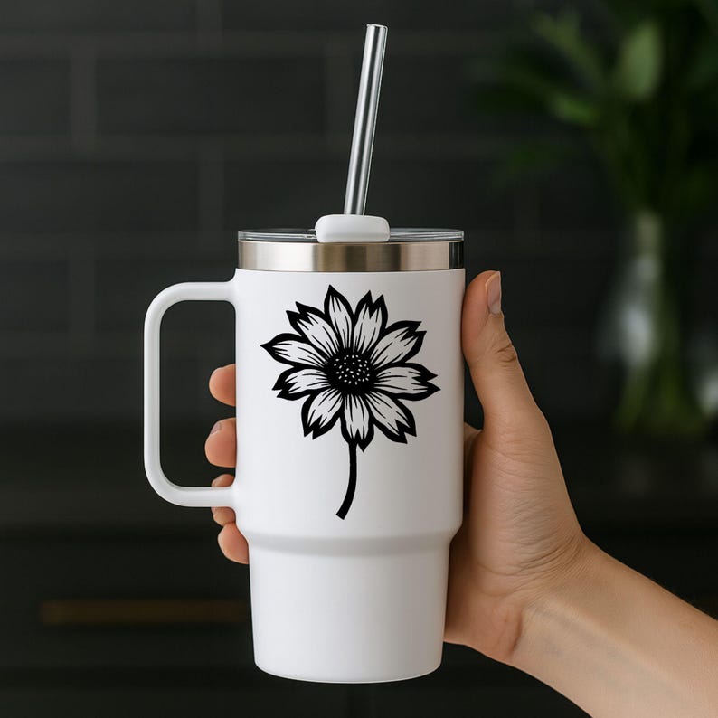 Modern Aster Flower Svg Png Pdf & Dxf Bundle for Cricut Instant ...