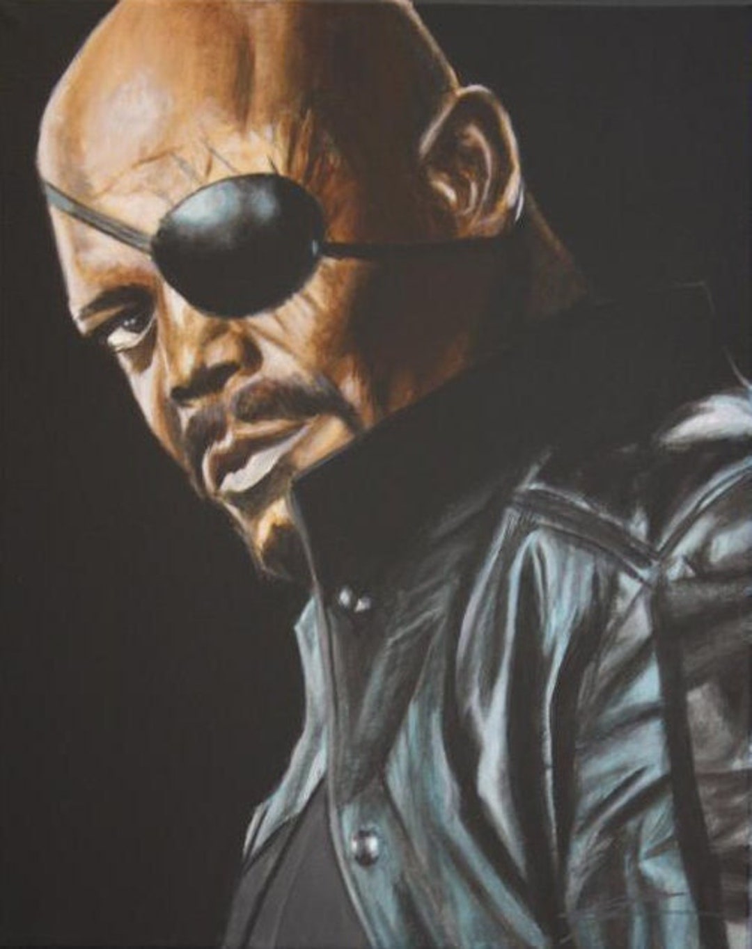 Handmade Oil Painting On Cotton Canvas On Demand Rolled Stretched Or Framed Marvel Nick Fury