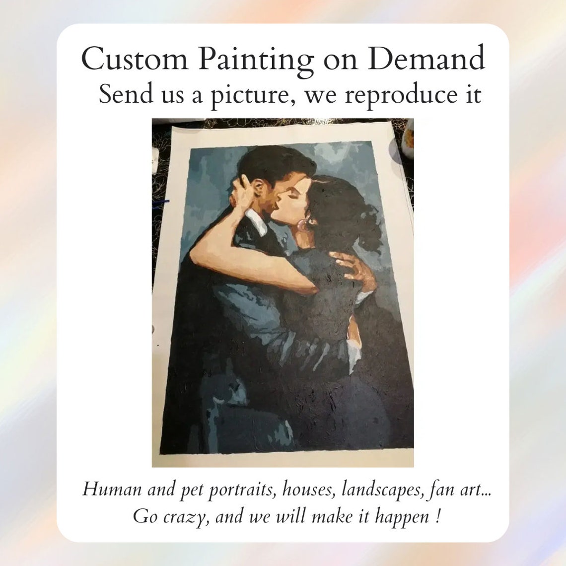 Handmade Oil Painting on Cotton Canvas on Demand Rolled - Etsy