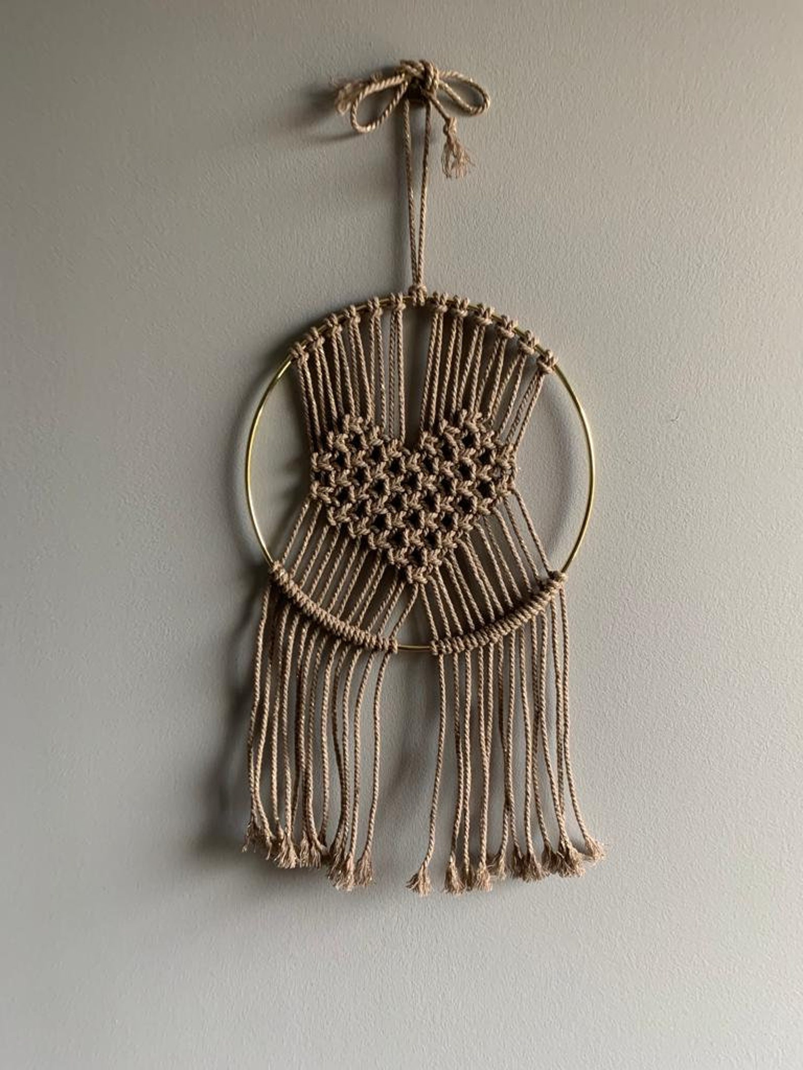 Macrame Hanging - Golden Heart - Etsy