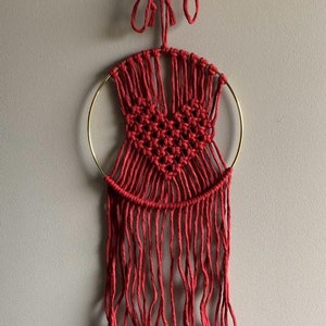 Macrame Hanging - Golden Heart - Etsy
