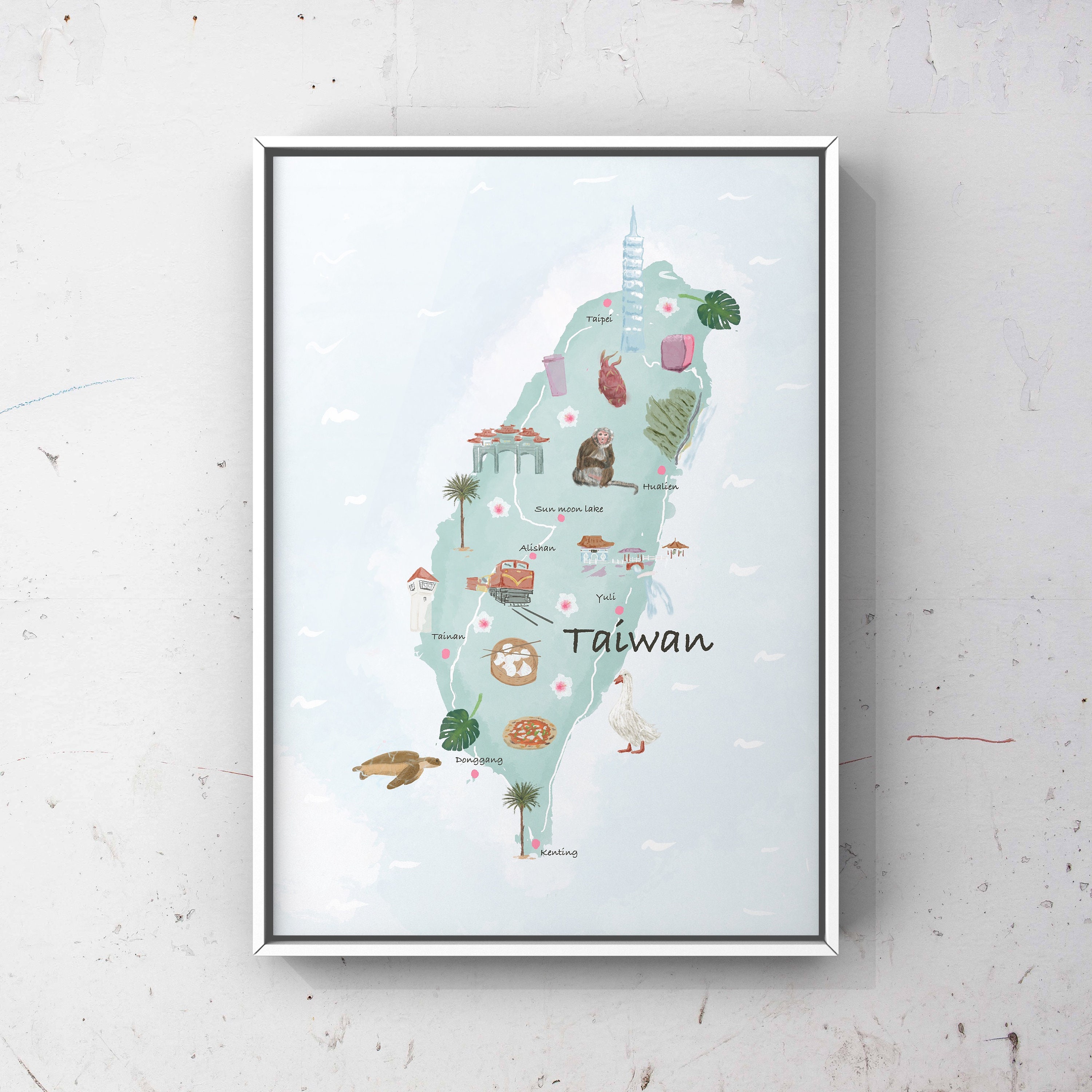 Tourist Illustrated Map Of Taiwan – RUAUE
