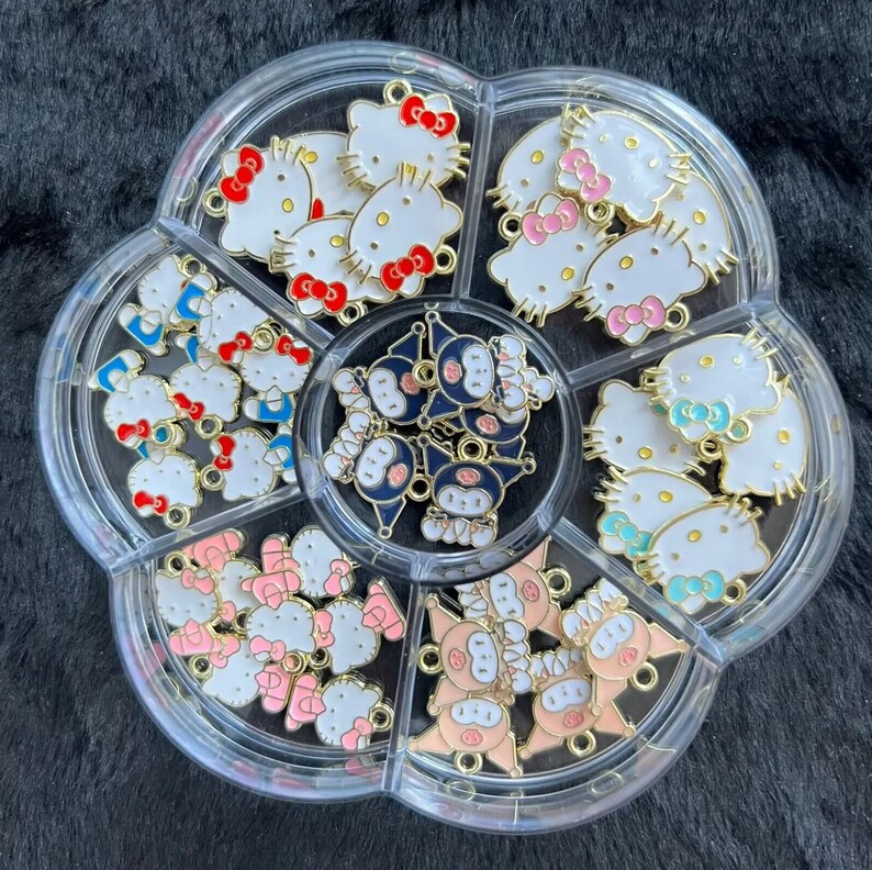 Sanrio Kuromi and Hello Kitty Jewelry Making Kit DIY Pendants, Earrings ...