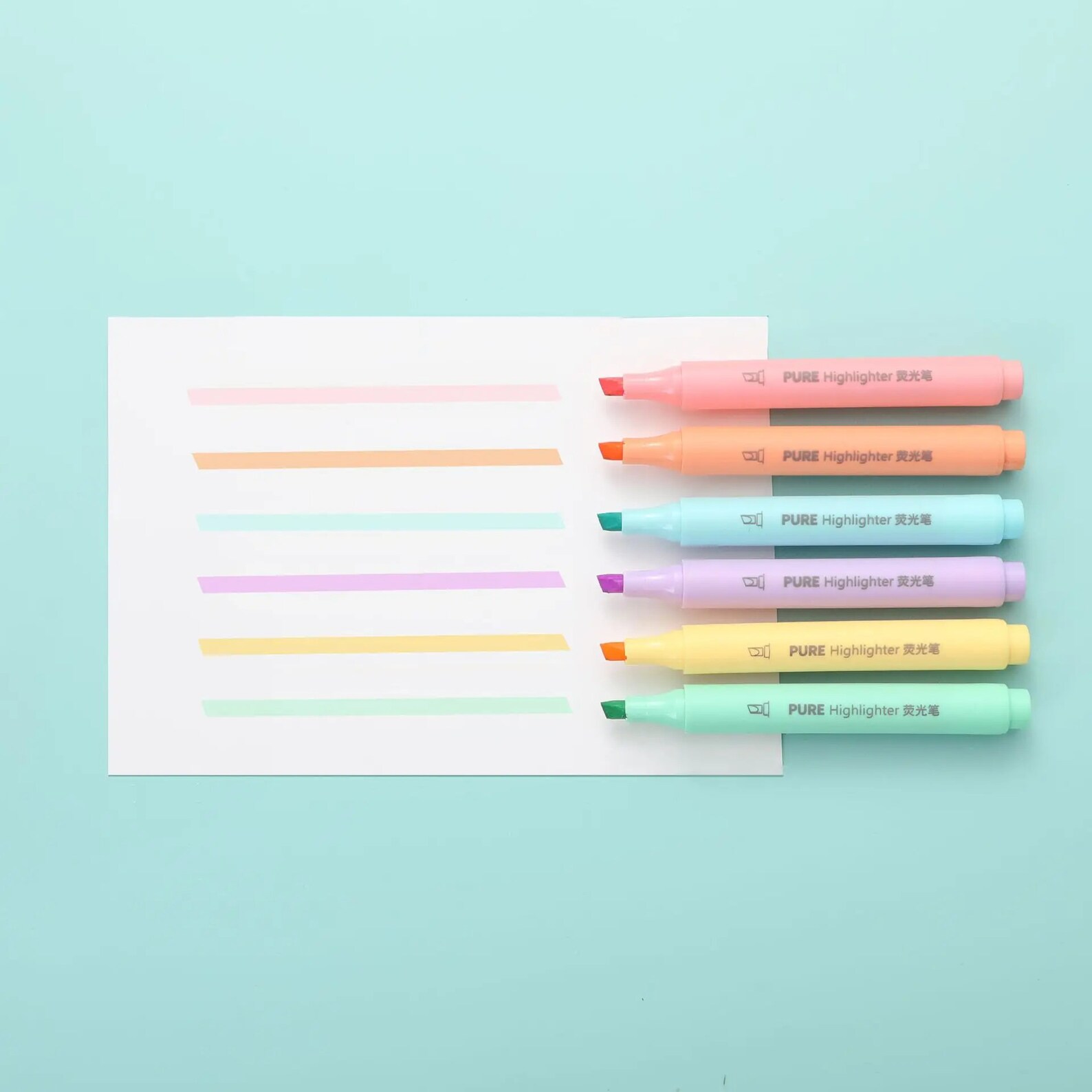 6pcs Pastel Color Macaron Highlighter Set Cute Fluorescent Marker Pens ...