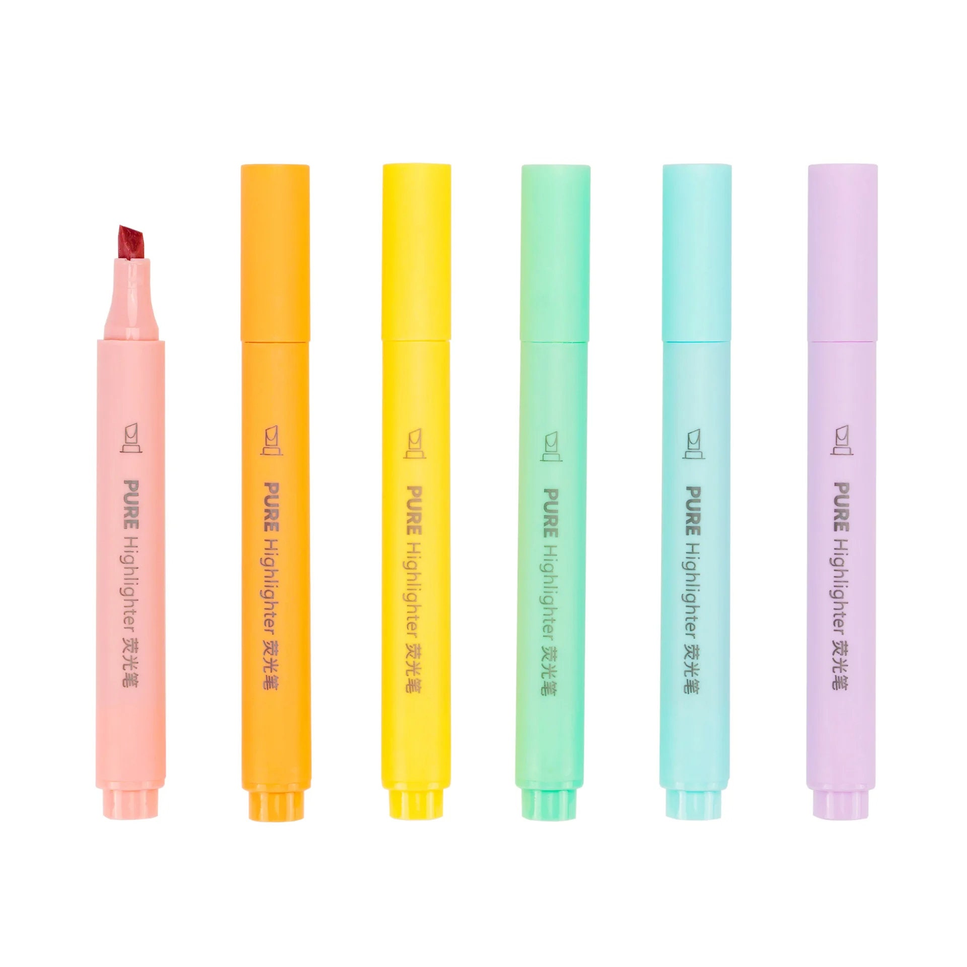 6pcs Pastel Color Macaron Highlighter Set Cute Fluorescent Marker Pens ...