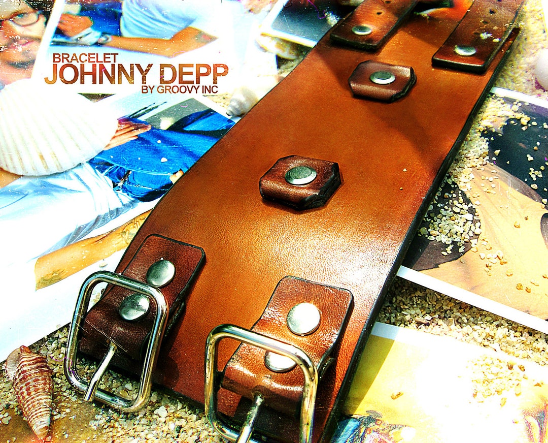 Johnny Depp Leather Bracelet Wristband Cuff - Etsy