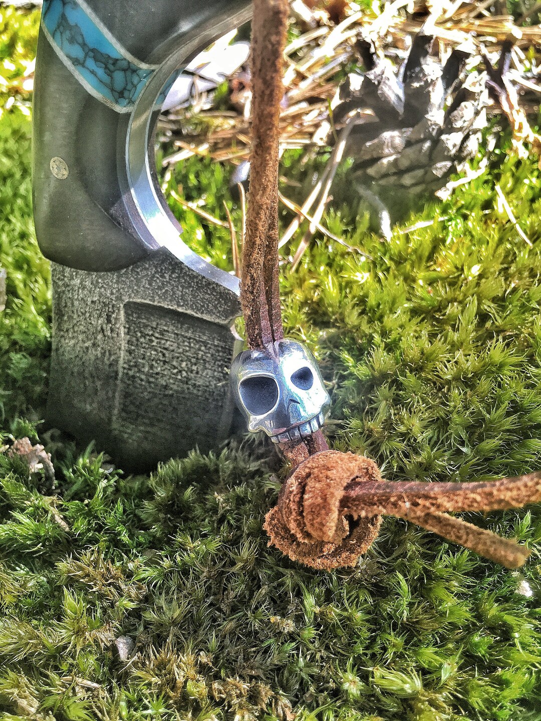 TAD & Rocket World Mean T-skull Lanyard Silver Bead - Etsy