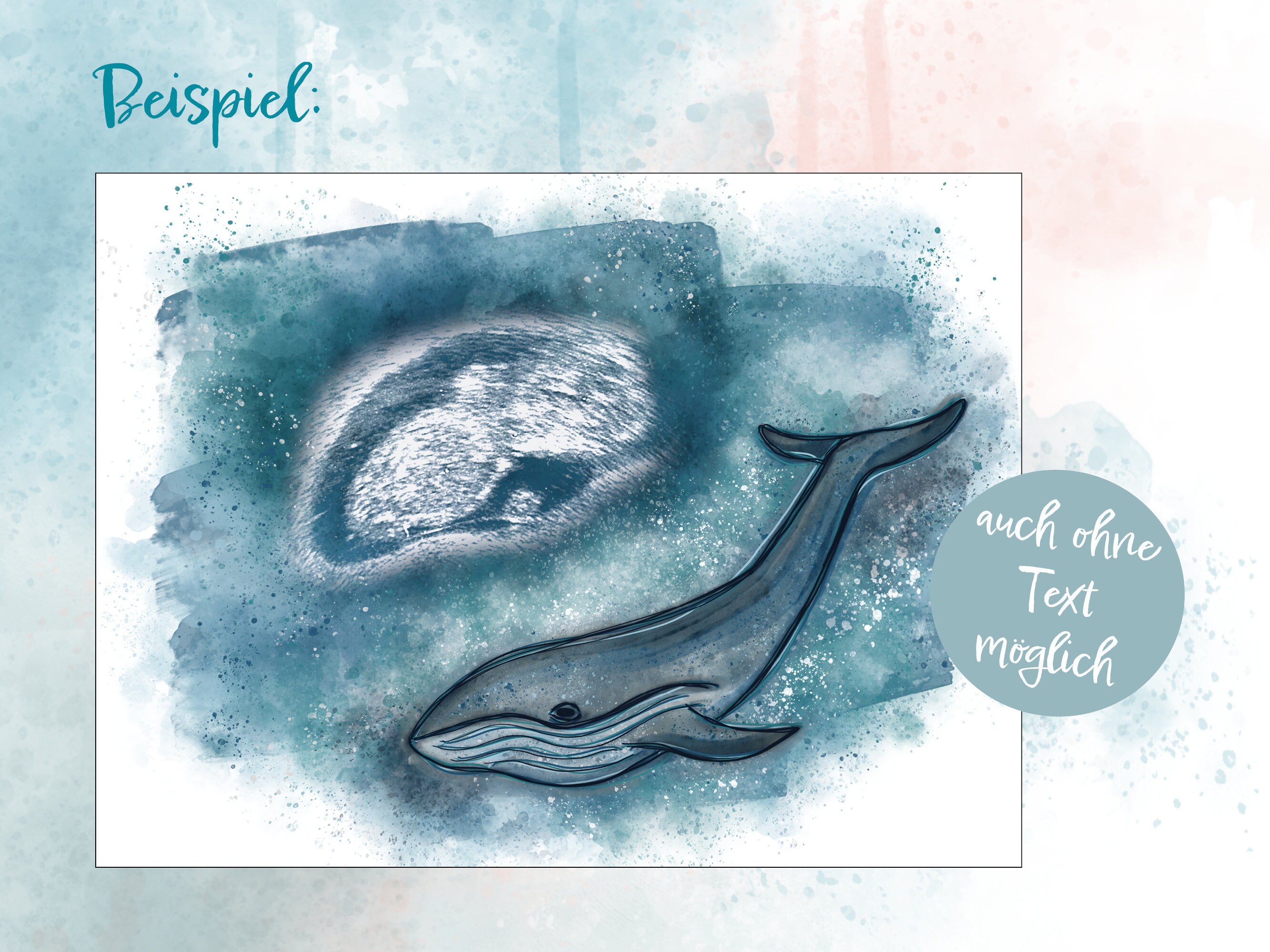 Ultrasound Image "whale", Individually Designed | Wall Picture as Print ...