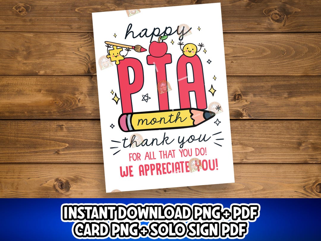 Parent Teacher Association Month Card Printable, Parent Teacher ...