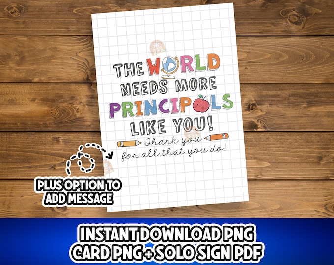 School Principal Card Printable / School Principal Appreciation Card ...