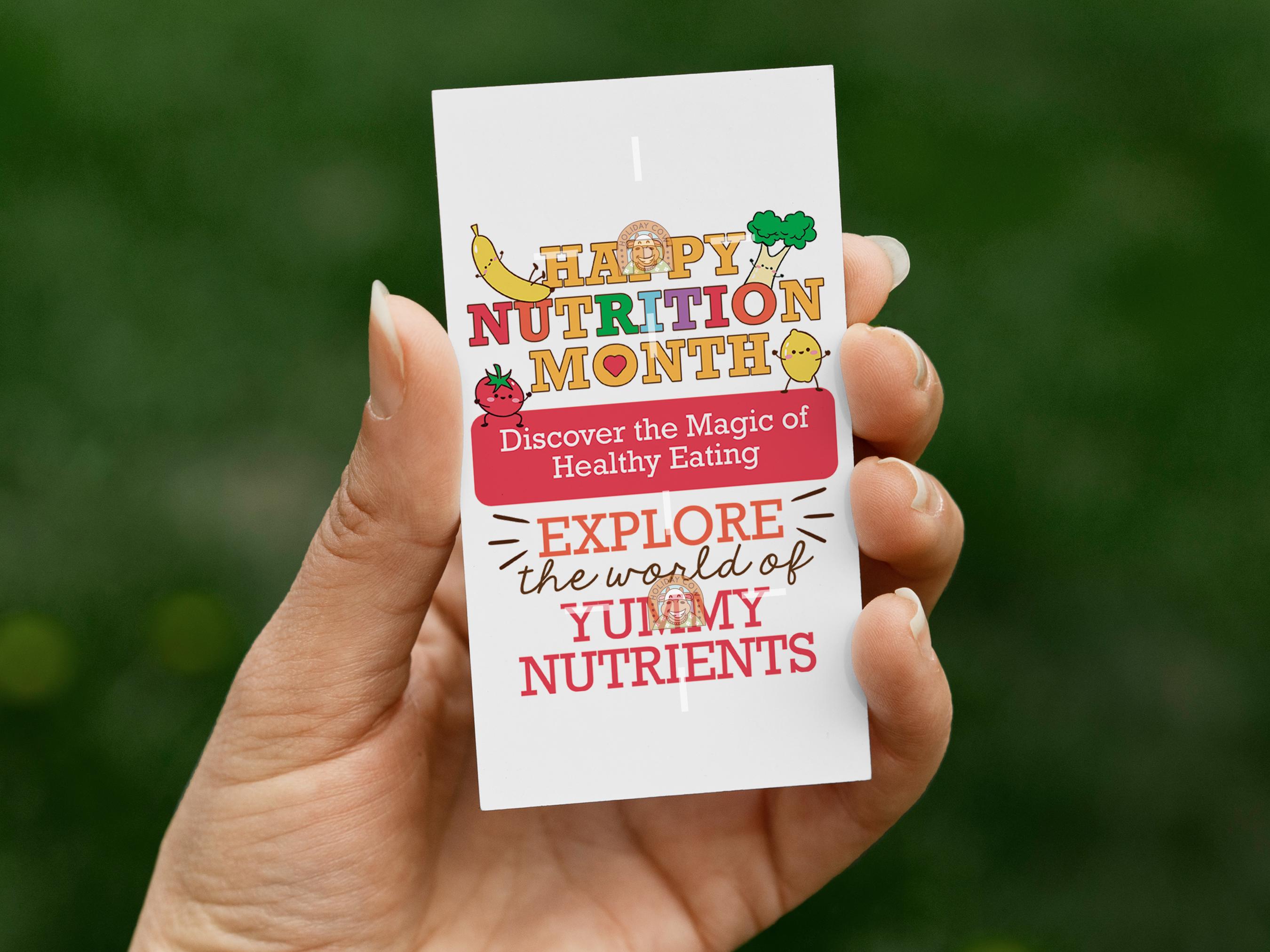 Printable Nutrition Month Gift Tag, School Nutrition Month Tag ...