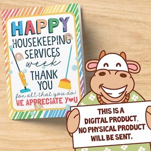 Housekeeping Week Card Printable, Housekeeping Appreciation Week Gift ...