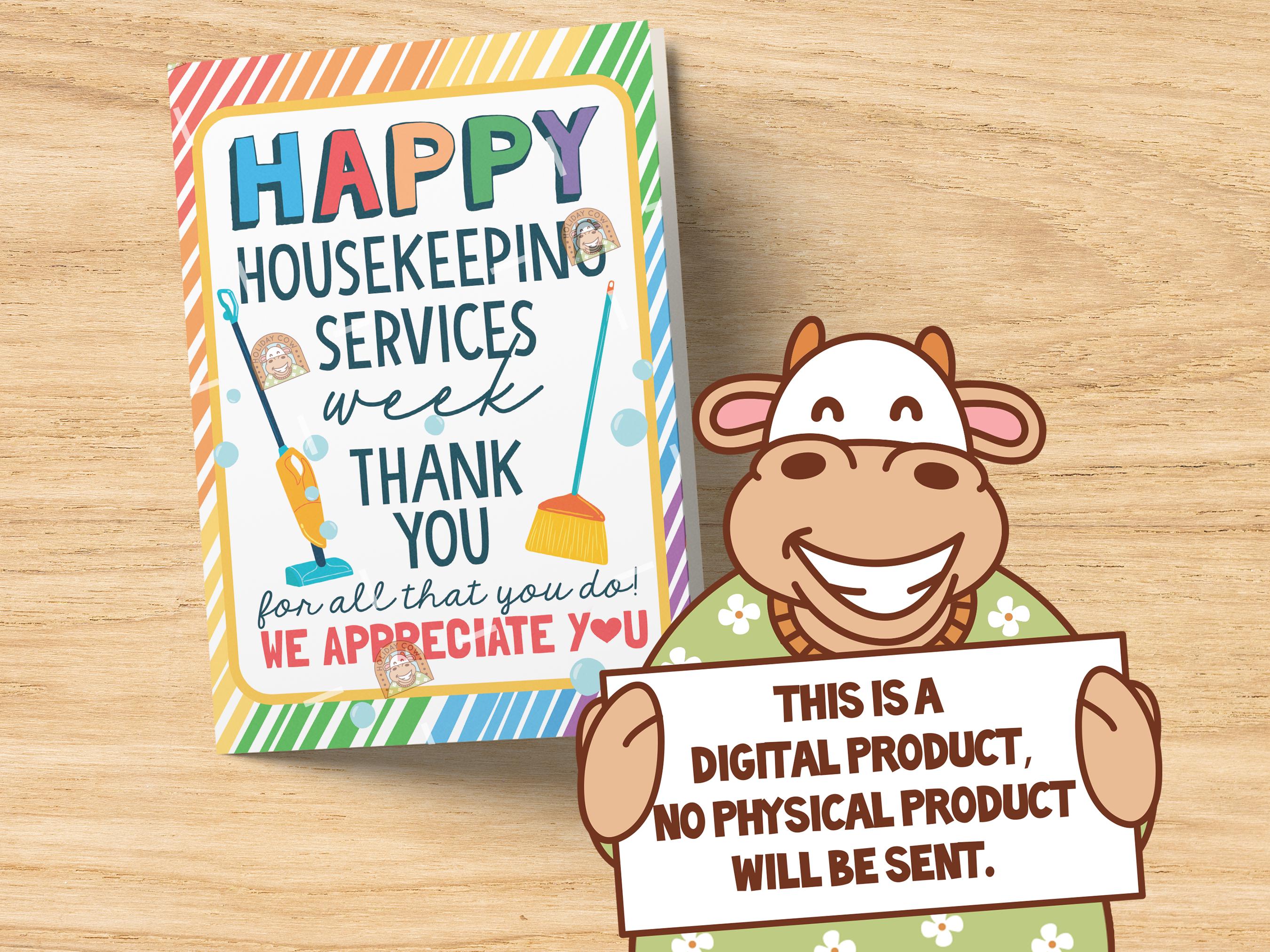 Housekeeping Week Card Printable, Housekeeping Appreciation Week Gift ...