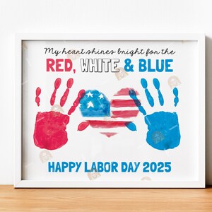 Labor Day Handprint Craft, Printable USA Labor Day Handprint Art Craft ...