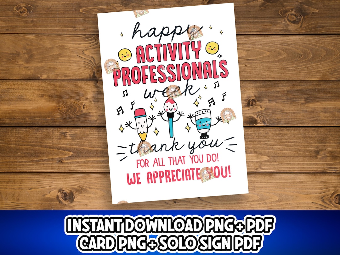 Activity Professionals Week Printable Sign, Activity Professionals ...