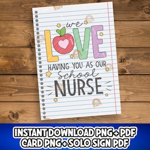 Printable School Nurse Gift, School Nurse Day Sign, School Nurse Day ...