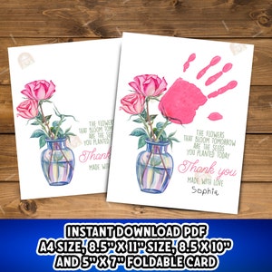 Teacher Appreciation Gift Kids Handprint Art, Printable DIY Gift From ...