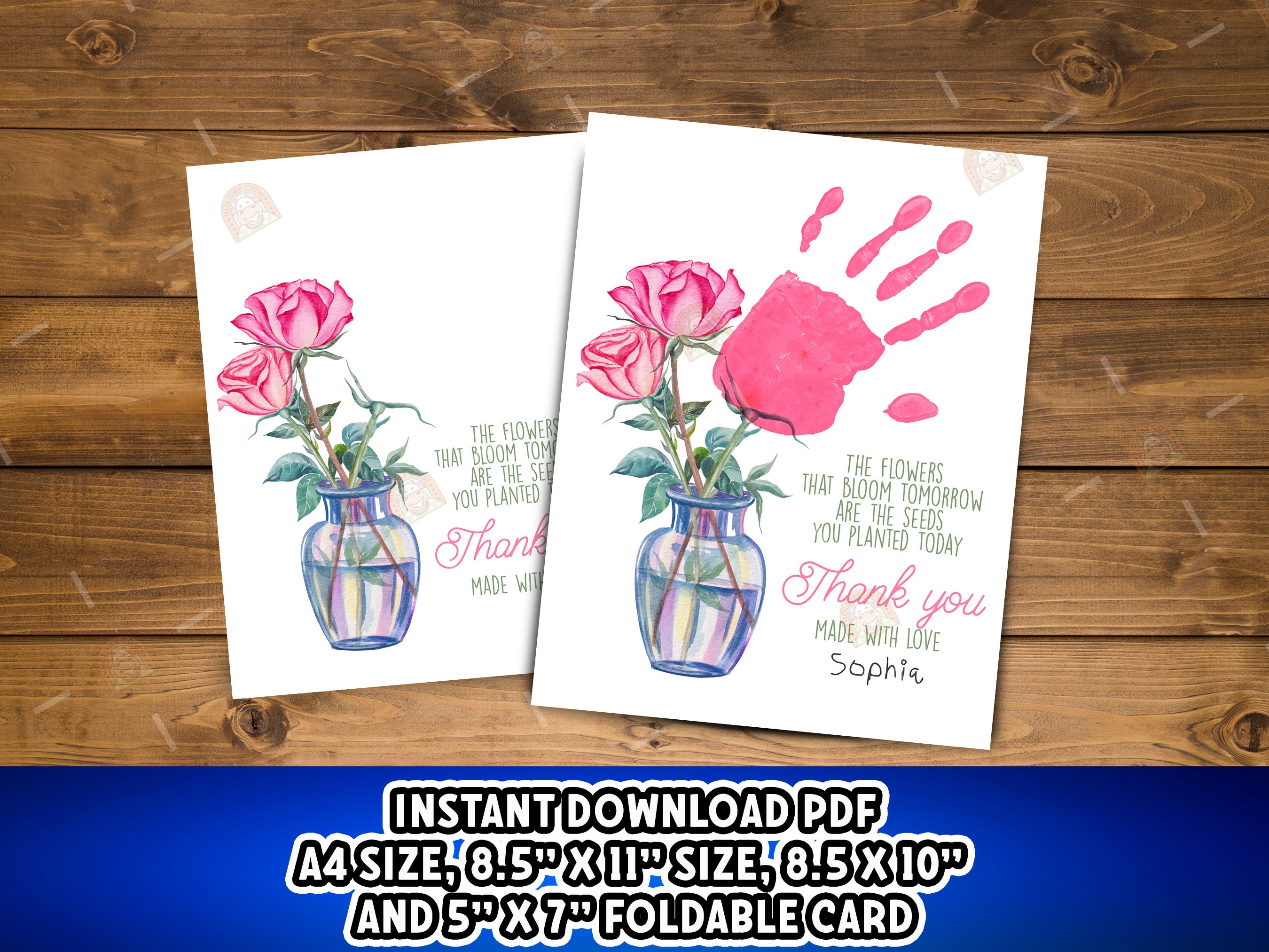 Teacher Appreciation Gift Kids Handprint Art, Printable DIY Gift From ...