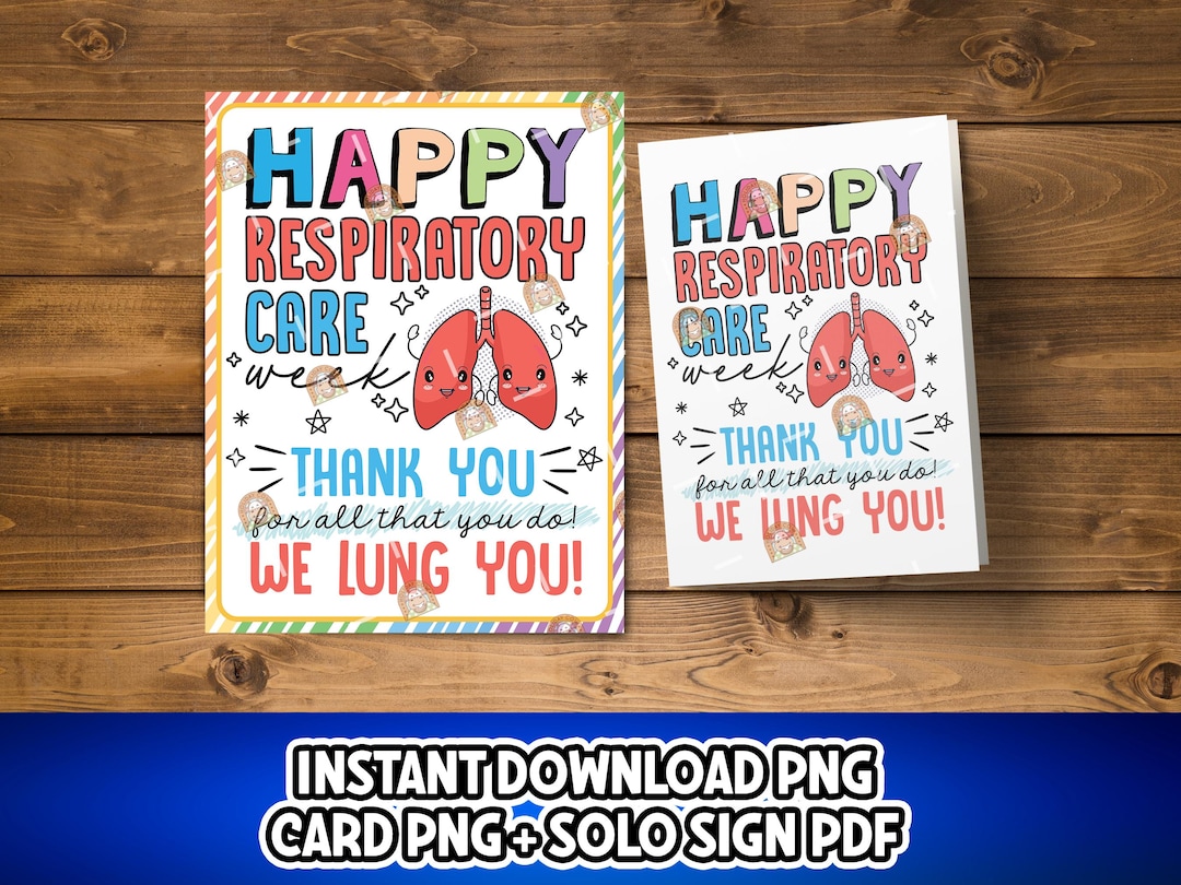 Respiratory Care Week Gift, Respiratory Therapist Thank You Card Printable, RT Appreciation ...