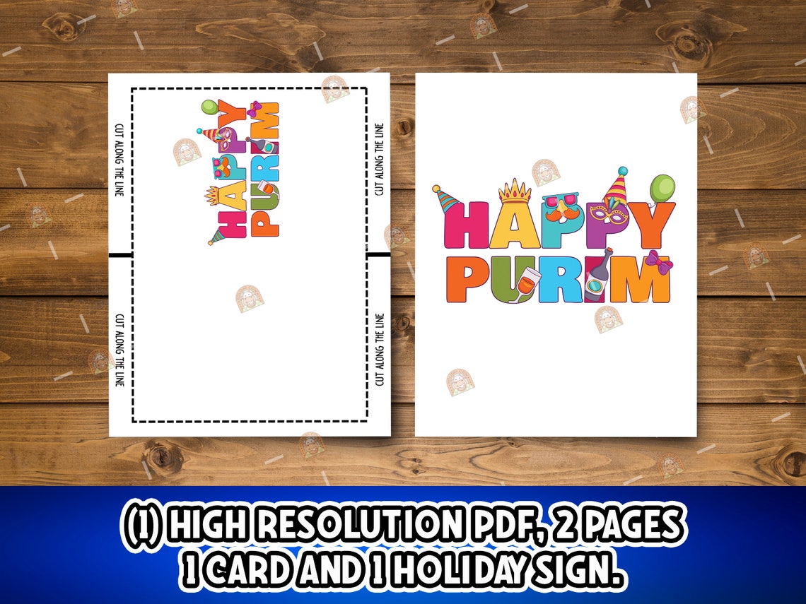 Printable Purim Tags, Purim Gift Tags, Purim Card, Purim Sign, Purim ...