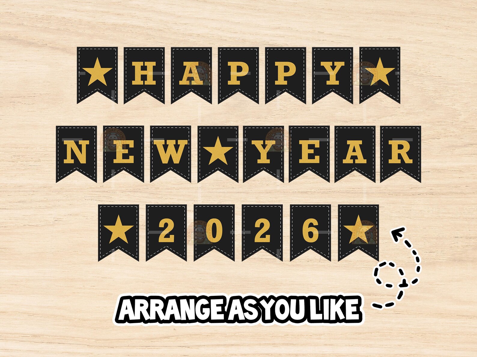 New Year Banner Printable, NYE Banner, Happy New Year Bunting, New Year ...