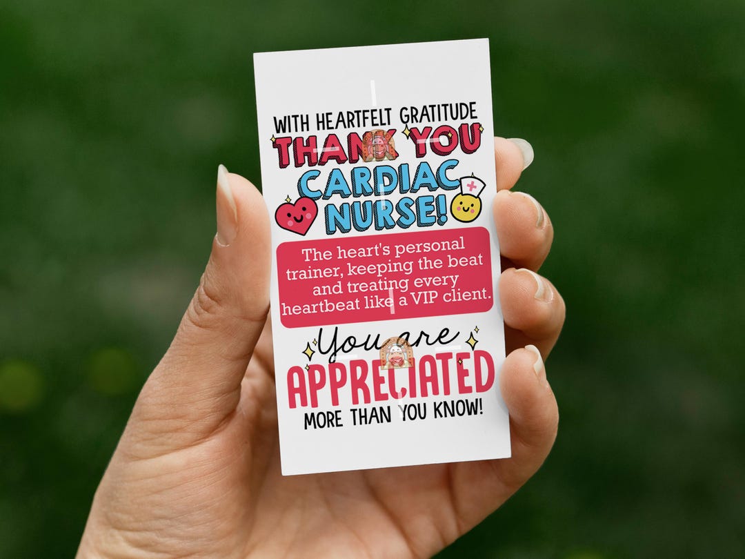 Cardiac Nurse Gift Tag Printable, Thank You Cardiac Nurses Week Tag ...