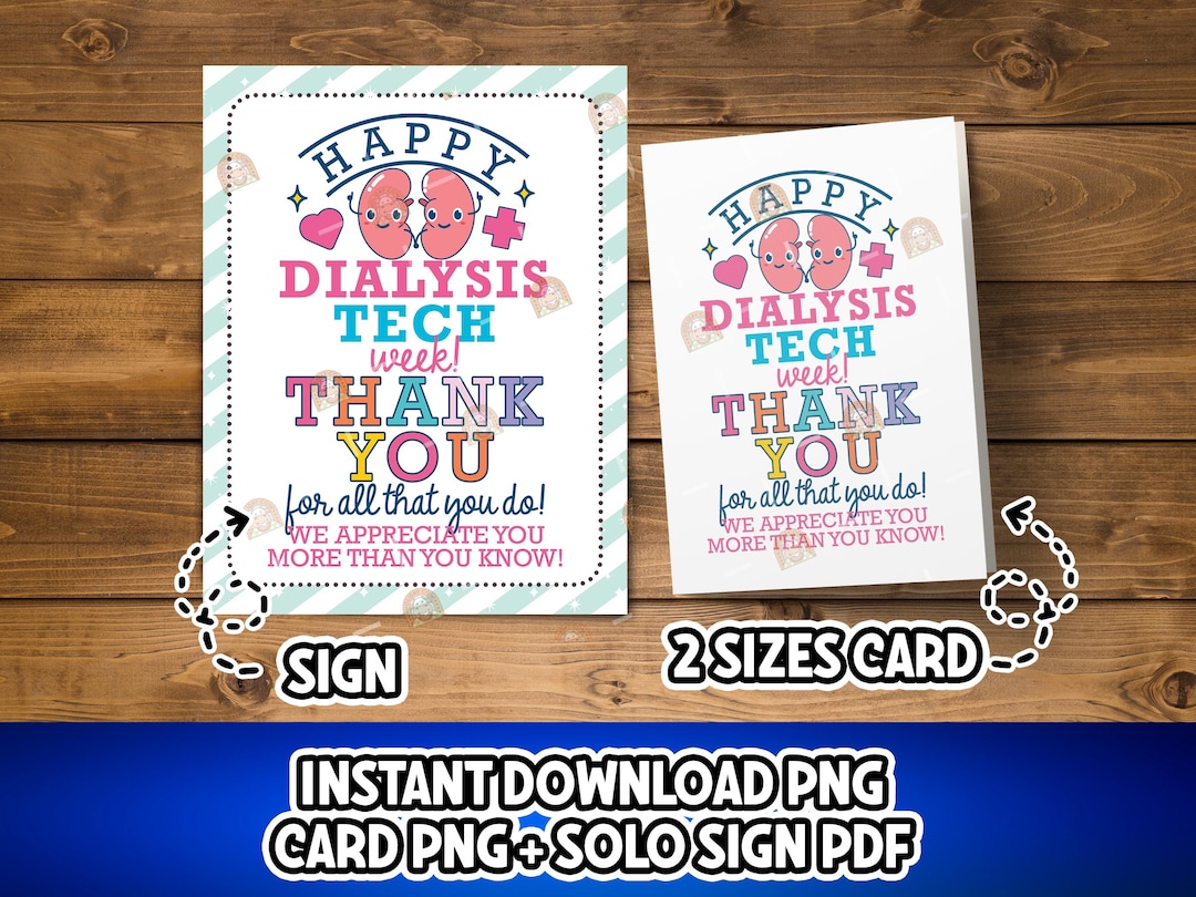 Dialysis Tech Week Sign Printable, Dialysis Tech Gift, Dialysis ...