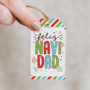 Feliz Navidad Tag Printable, Spanish Christmas Treat Tag, Happy ...