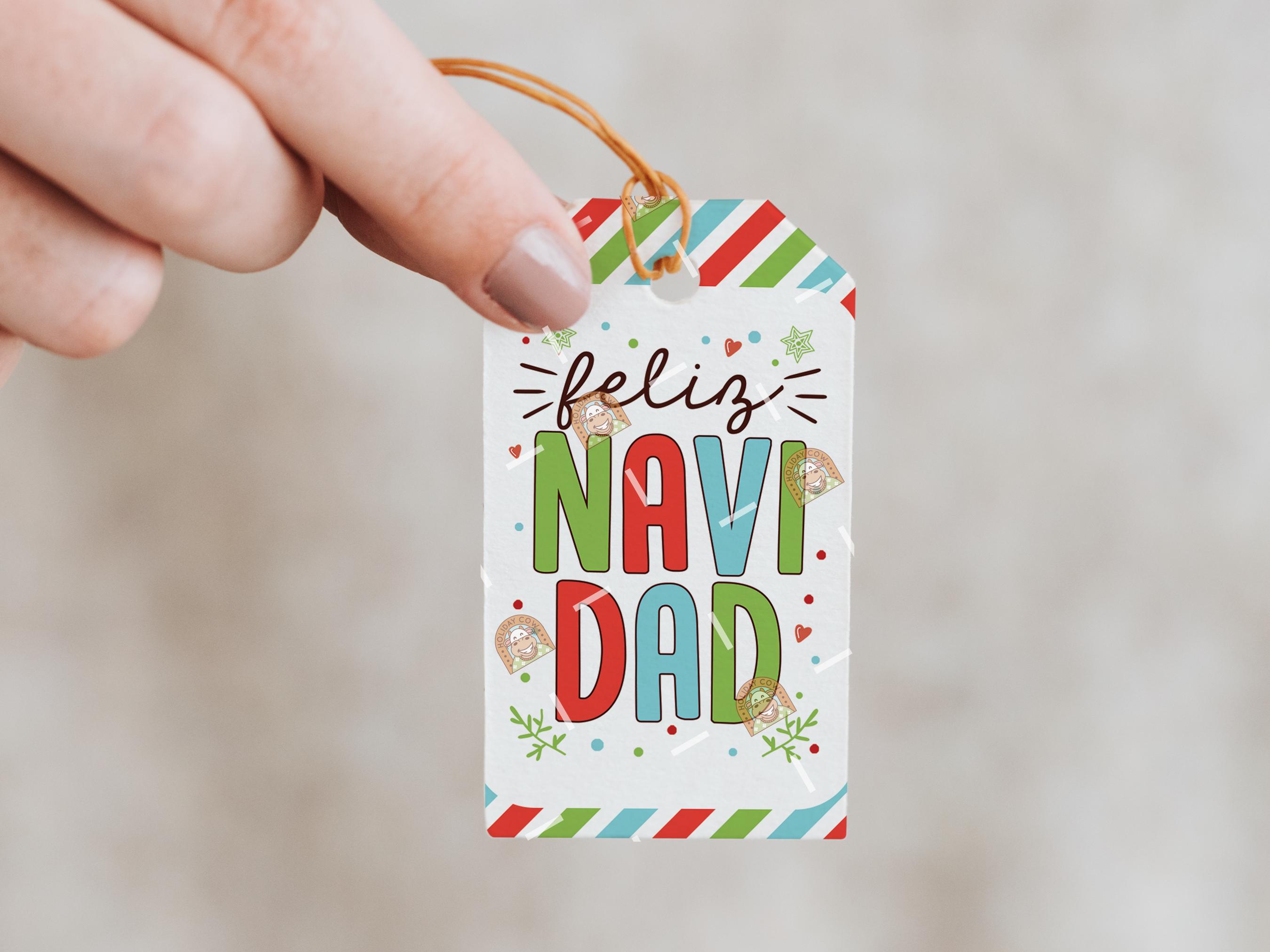 Feliz Navidad Tag Printable, Spanish Christmas Treat Tag, Happy ...