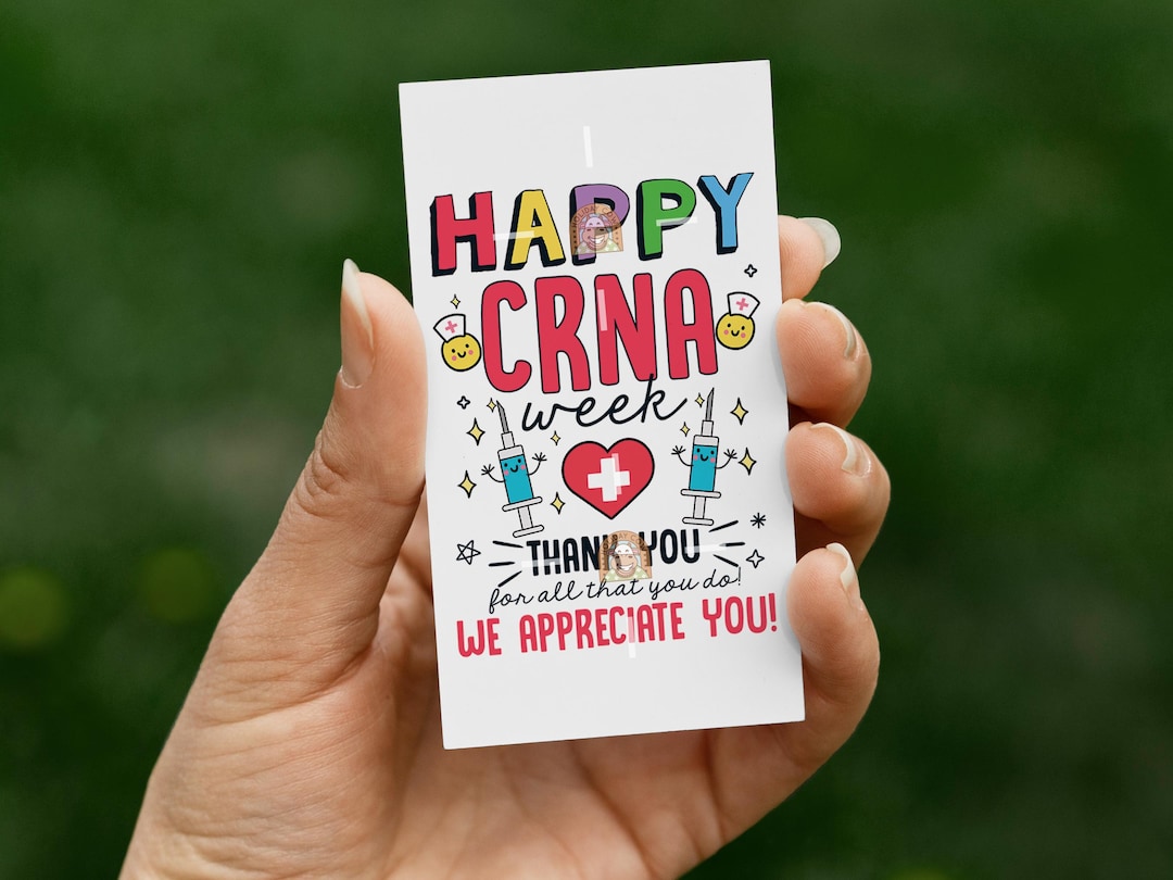 CRNA Week Tag Printable, Nurse Anesthetist Week Gift Tag, Srna Thank ...