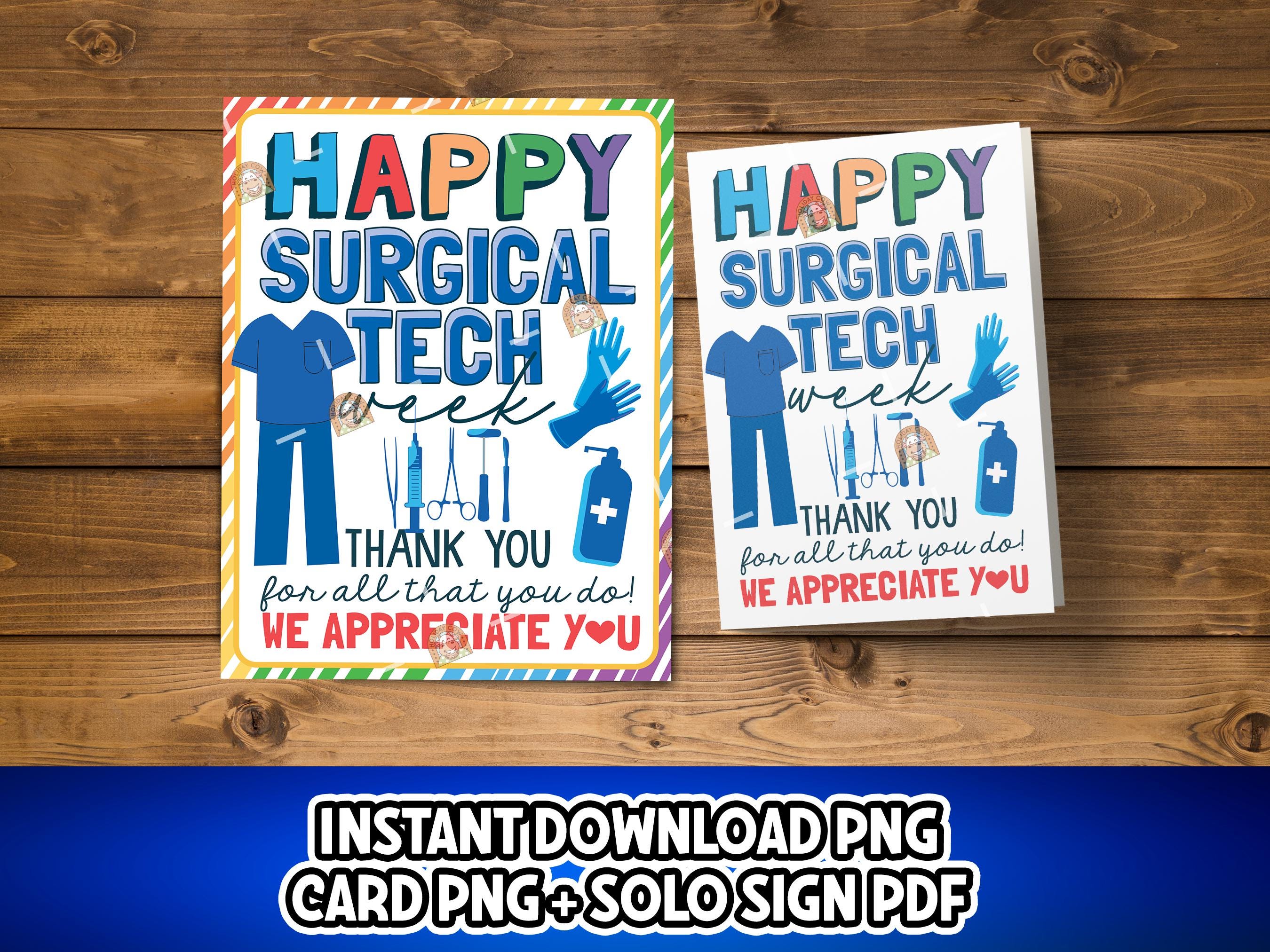 Surgical Tech Week Gift Printable, Surgical Tech Appreciation Card ...