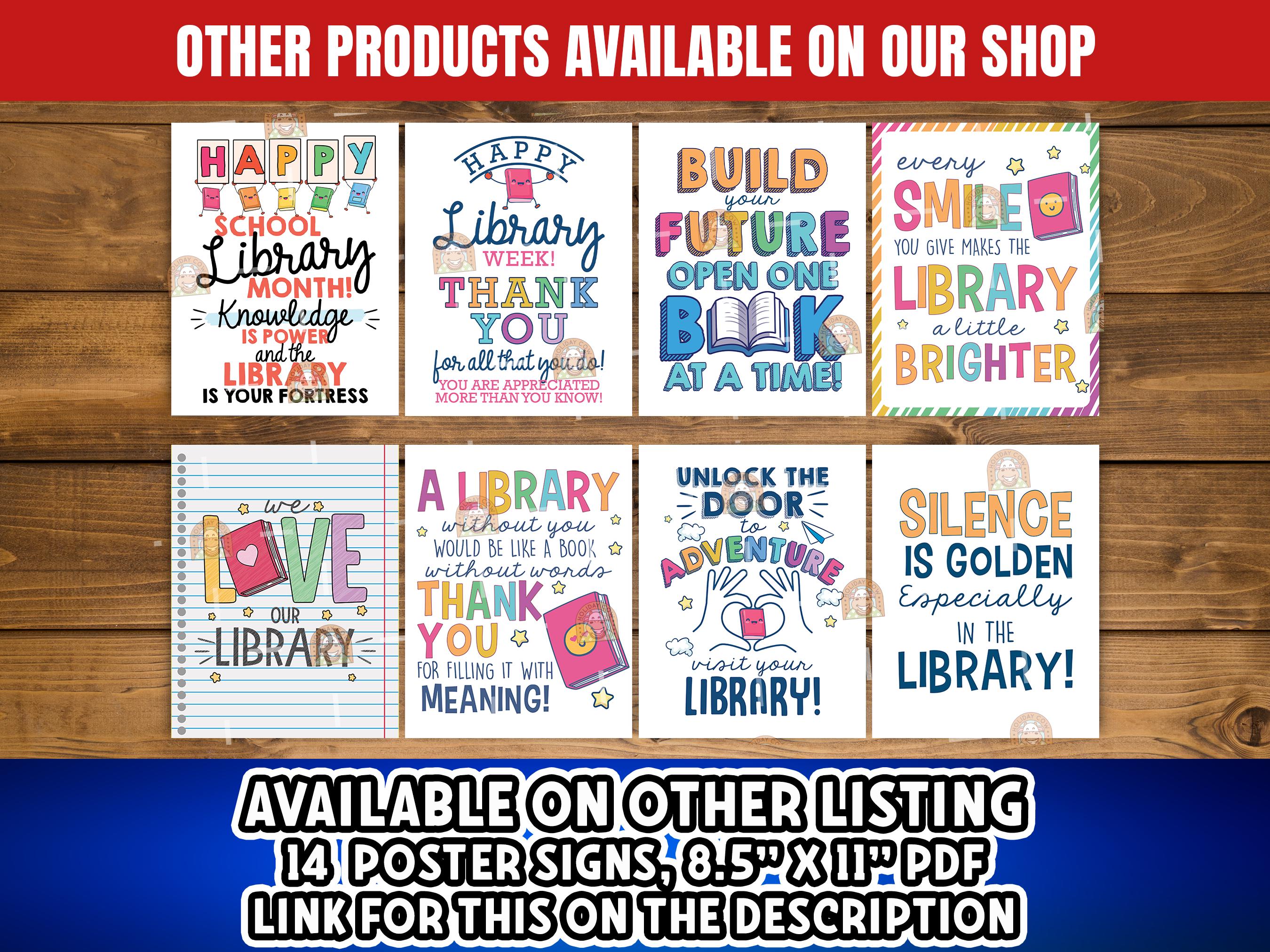 Librarian Gift, Printable School Librarian Card, Thank You Librarian ...
