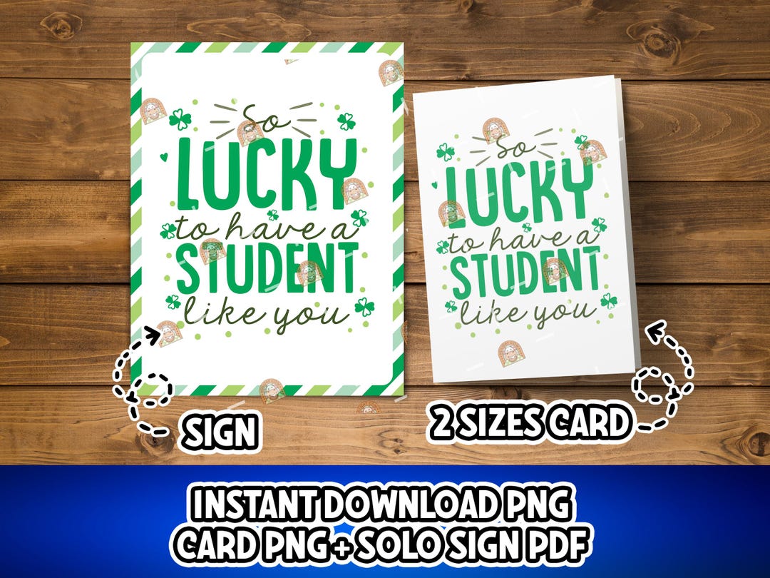 St. Patrick's Day Student Card Printable, Thank You Student St Patricks ...