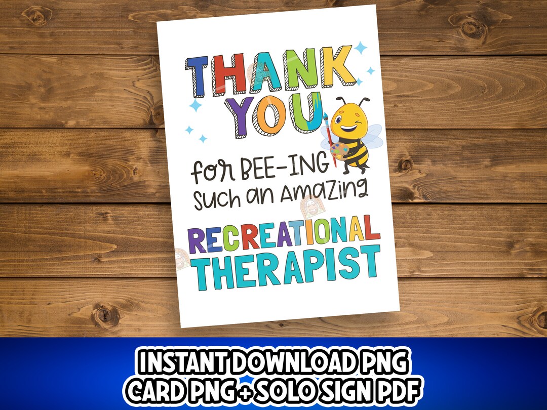 Recreational Therapists Card Printable, Humorous Recreational Therapist ...