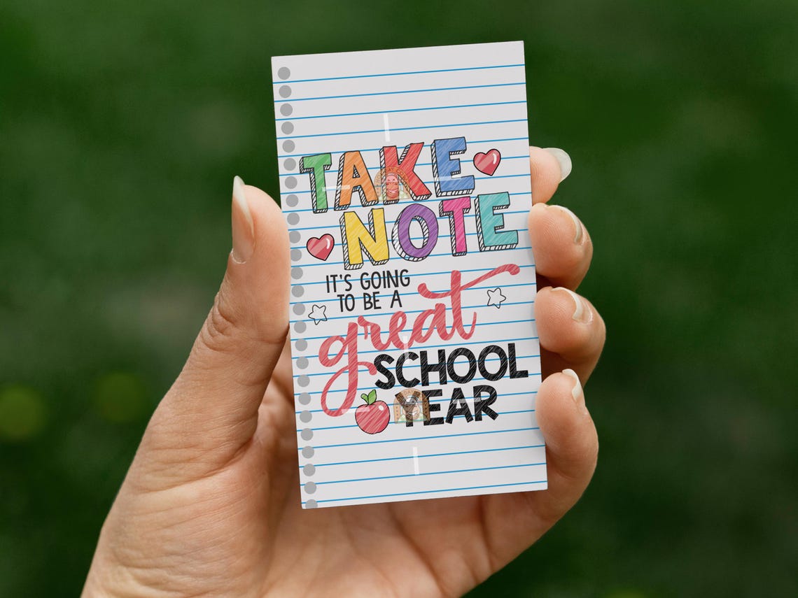 Back to School Tag Printable, Take Note Its Going to Be Great School ...