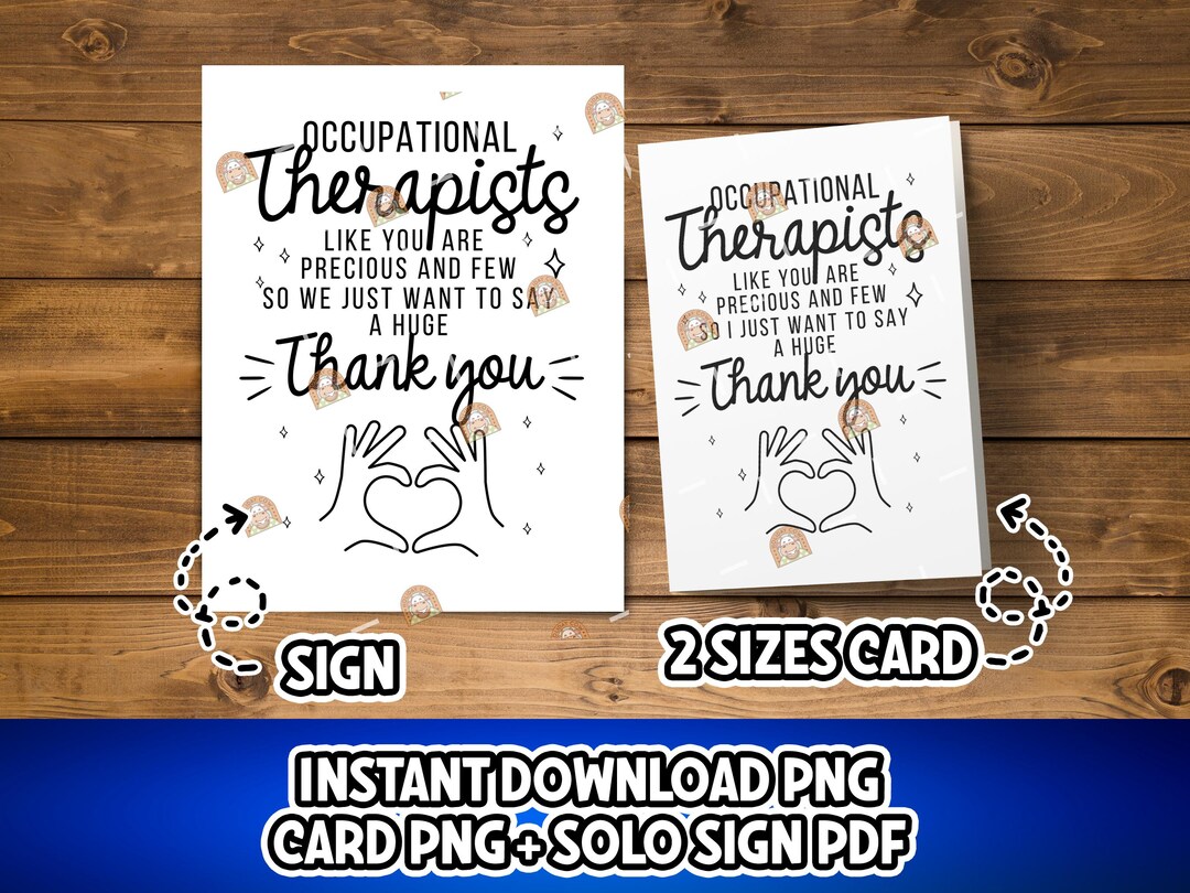 Occupational Therapist Gift, Printable OT Card, Occupational Therapy ...