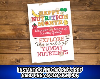 Nutrition Month Gift Printable, School Nutrition Month Décor, Nutrition ...