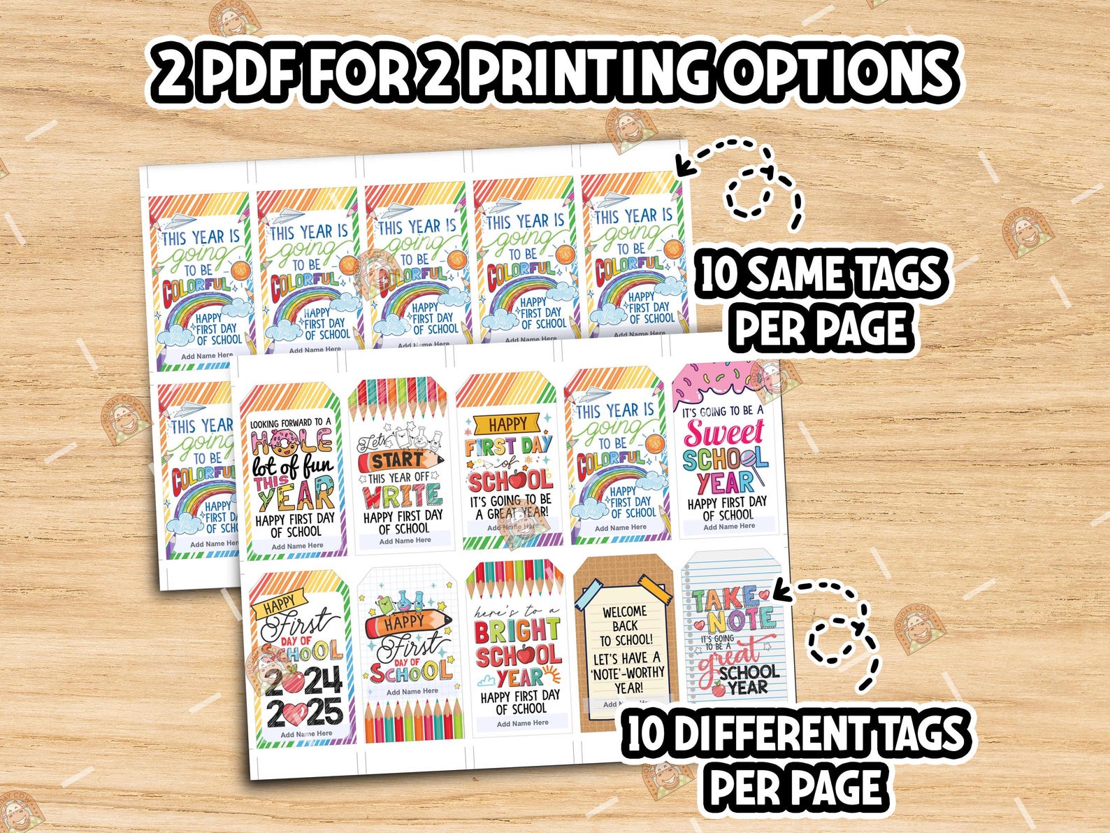 Back to School Tags Printable, First Day of School Tag, 1st Day School ...